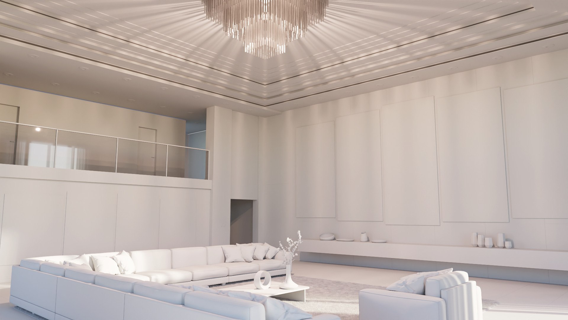 3D Modern Living Room Hall - TurboSquid 2097591