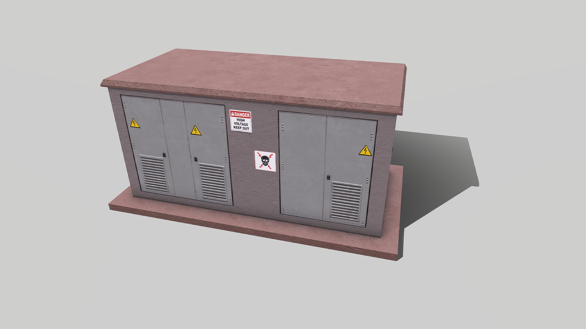 3D Model Electric Substation Transformer Building - TurboSquid 1942698