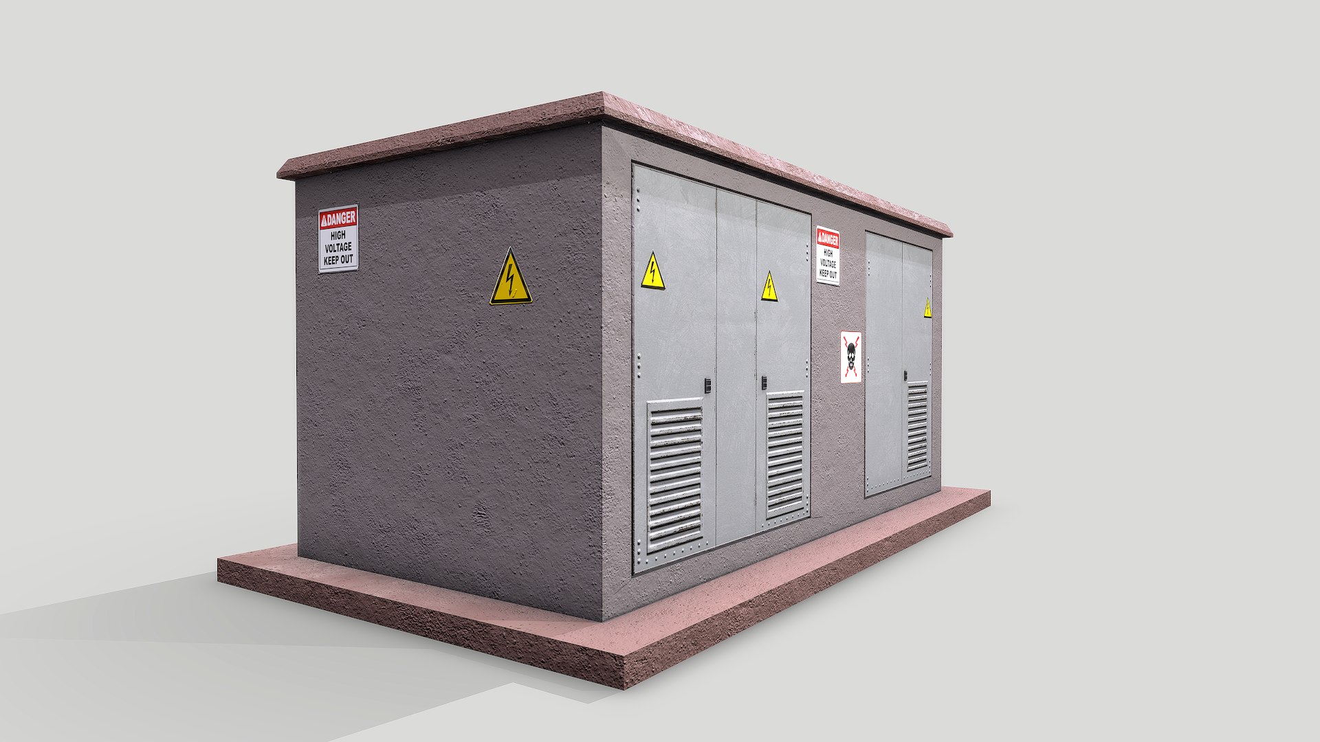3D Model Electric Substation Transformer Building - TurboSquid 1942698