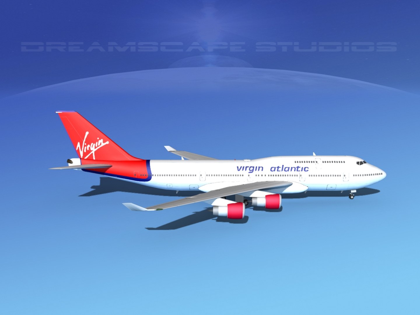3d Airline Boeing 747-400 747 Aircraft Model