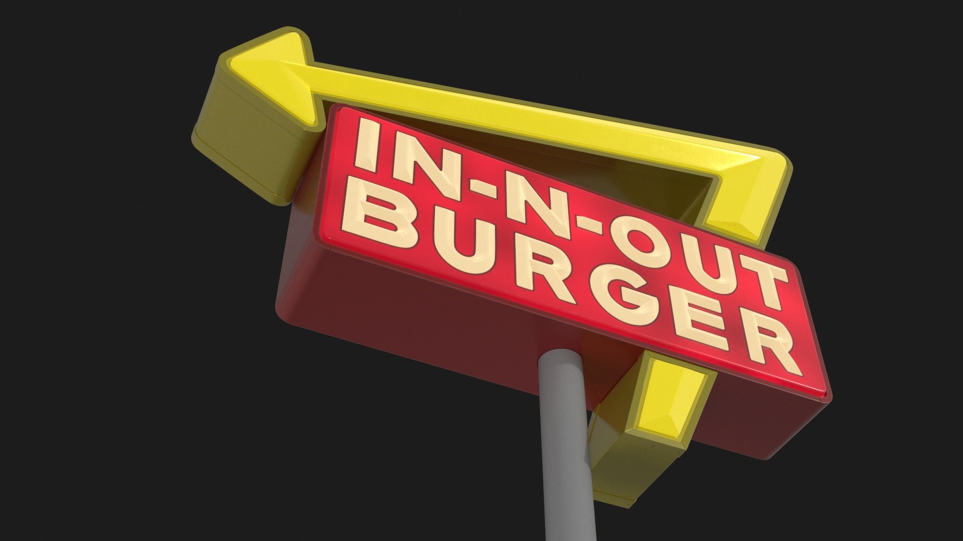 In N Out Burger Pole Sign Light 3D Model - TurboSquid 2280223