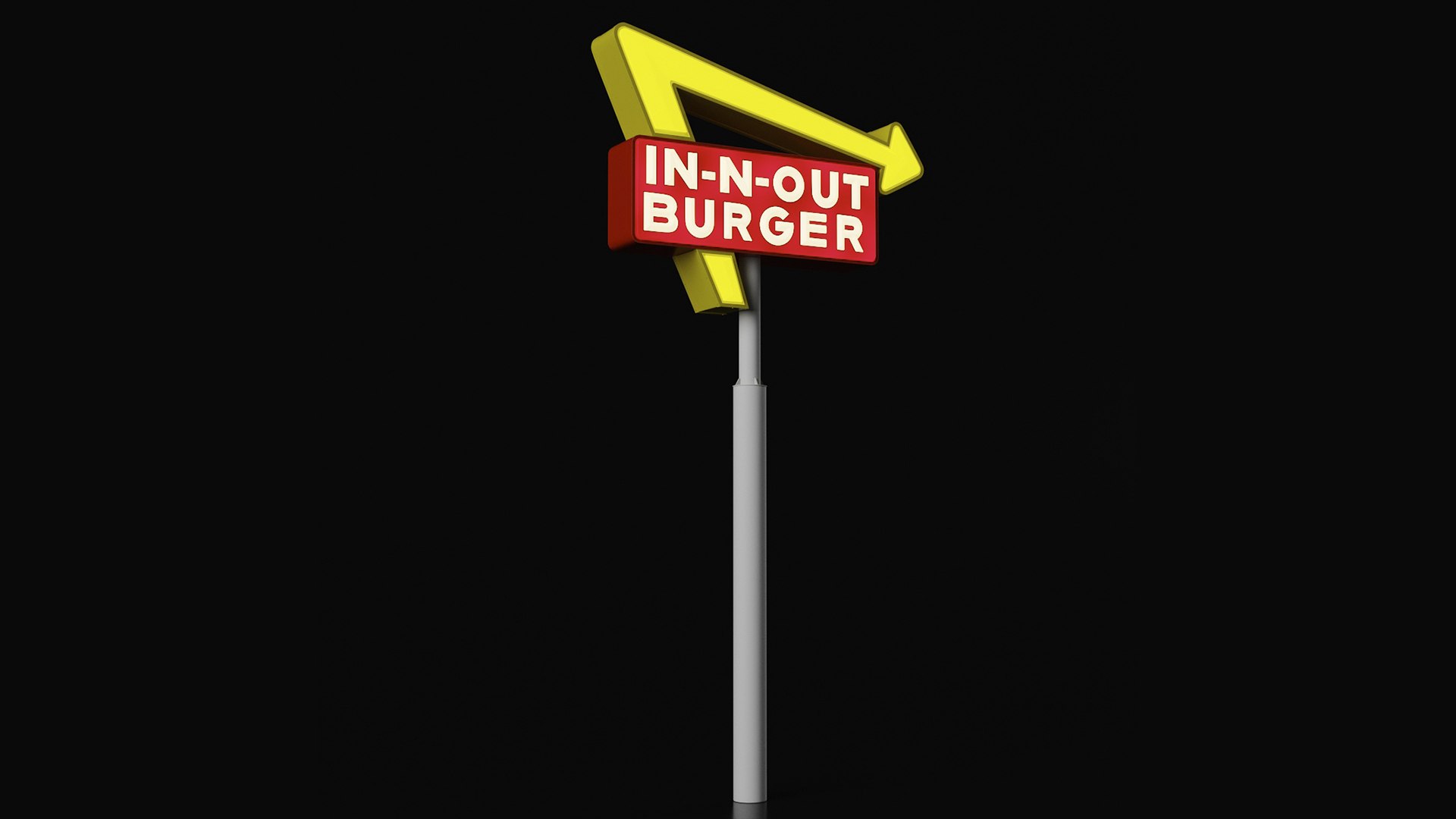 In N Out Burger Pole Sign Light 3D Model - TurboSquid 2280223