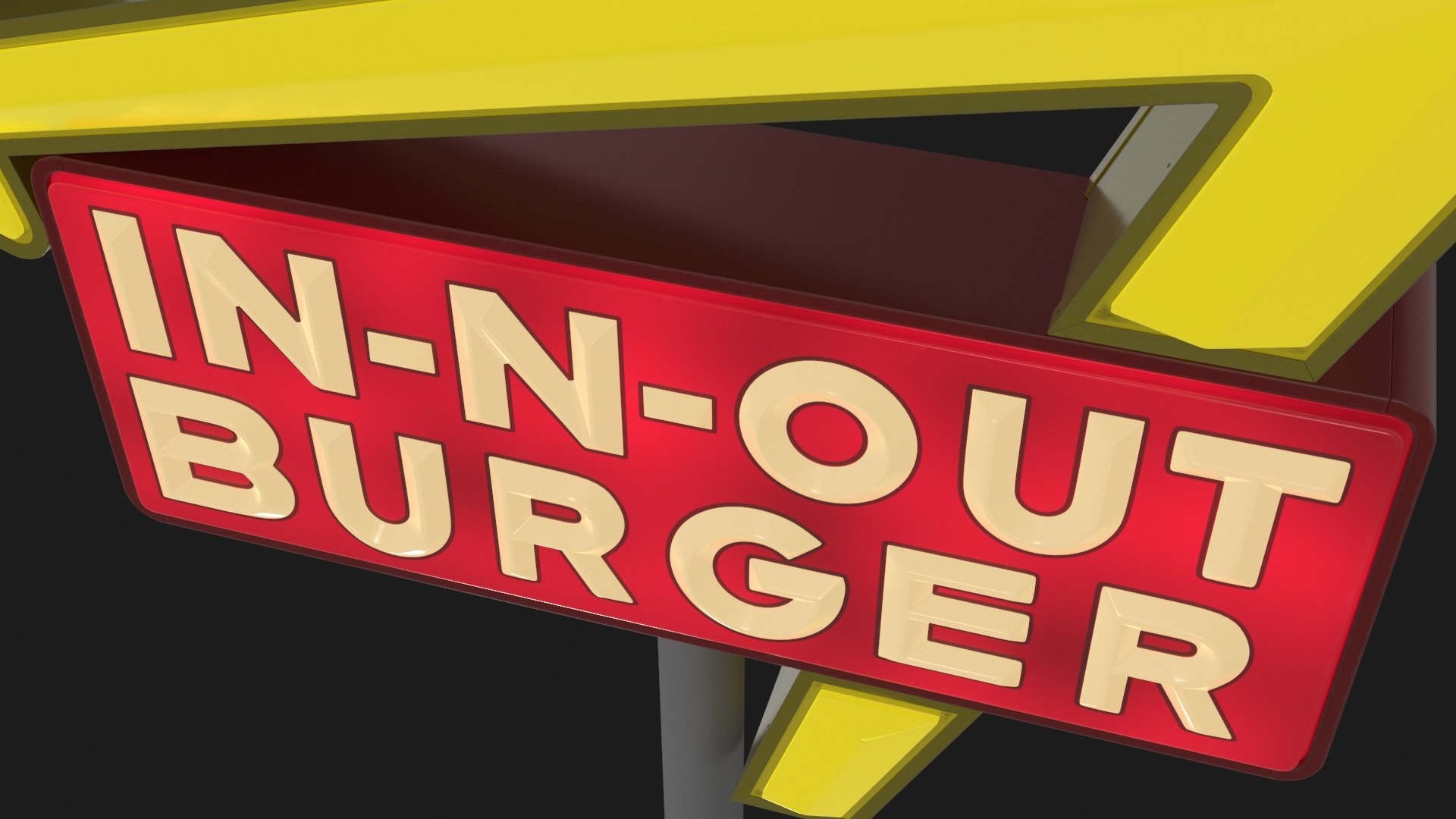 In N Out Burger Pole Sign Light 3D Model - TurboSquid 2280223