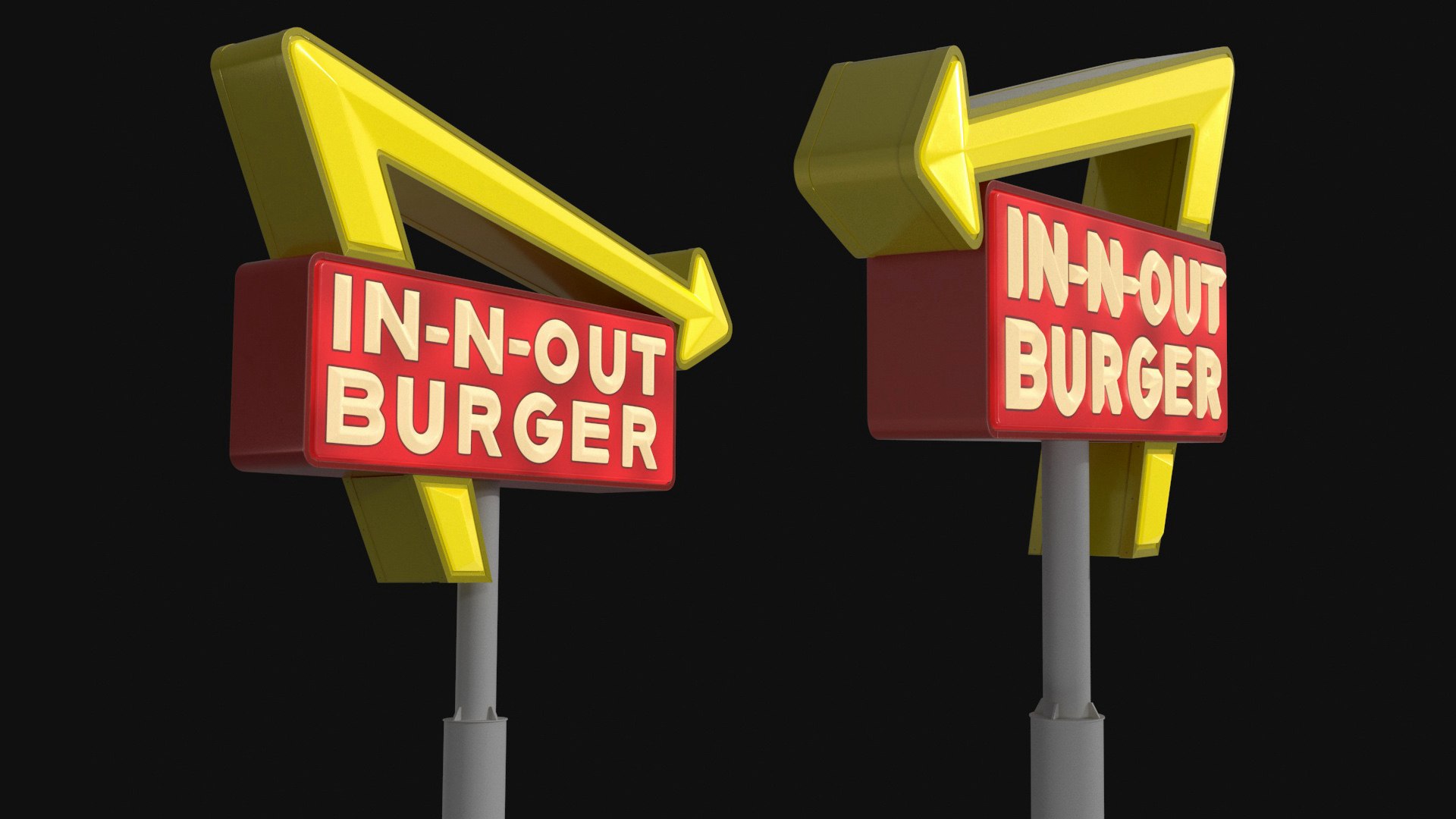 In N Out Burger Pole Sign Light 3D Model - TurboSquid 2280223