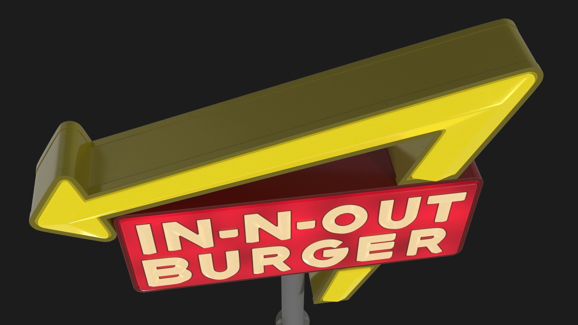 In N Out Burger Pole Sign Light 3D Model - TurboSquid 2280223