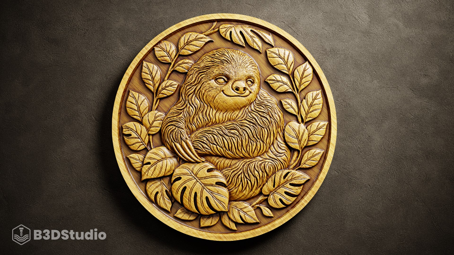 High Detail Sloth Relief For CNC Laser And 3D Print STL File 4K ...