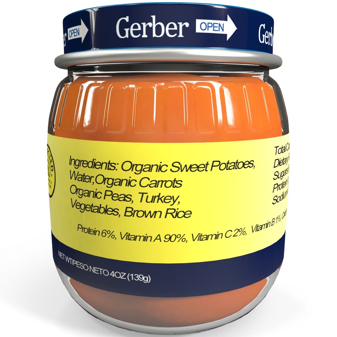 3d Gerber Baby Food Bottle