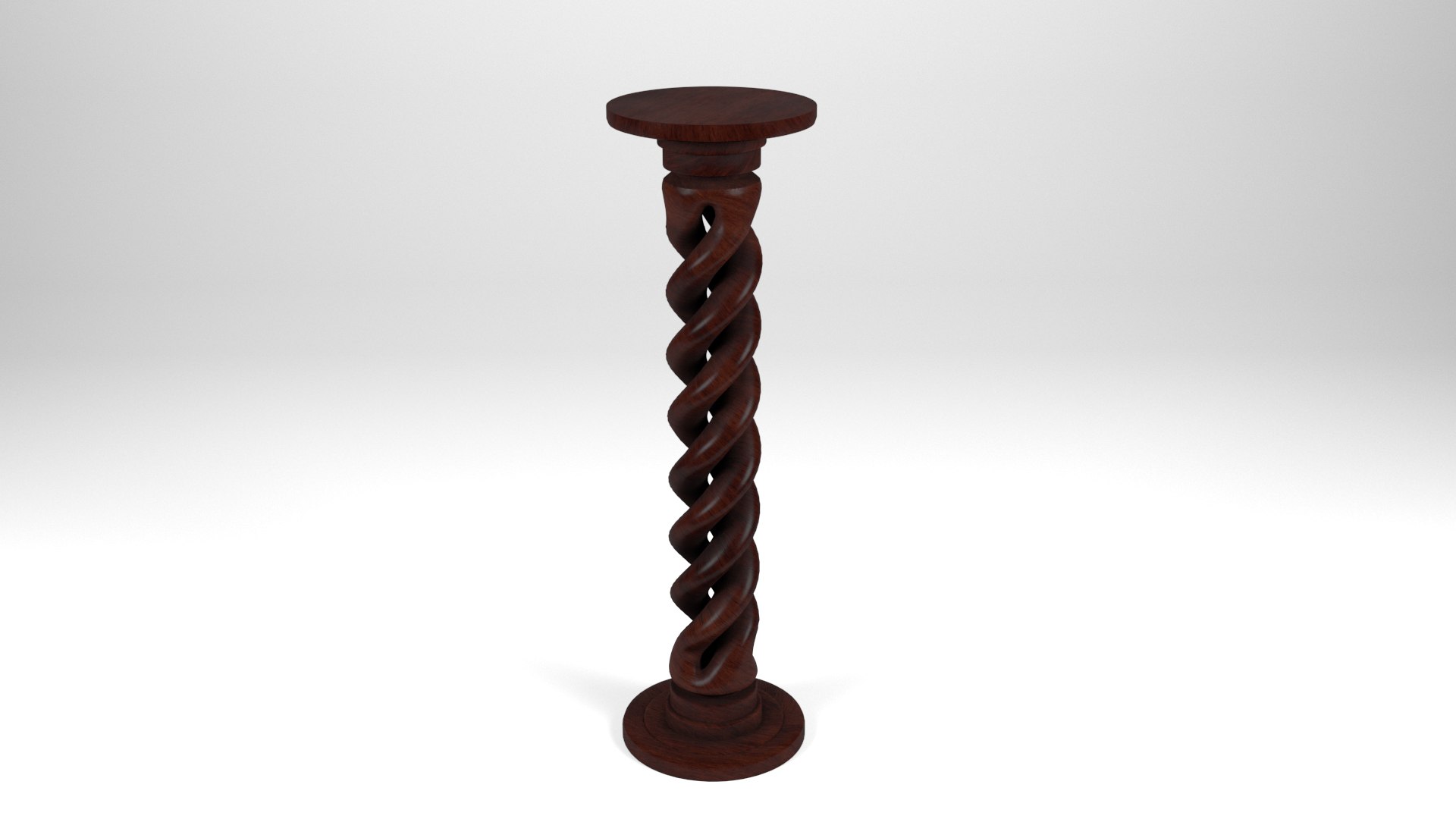 3D Dark Wood Twisted Tall Plant Stand Model - TurboSquid 2241770