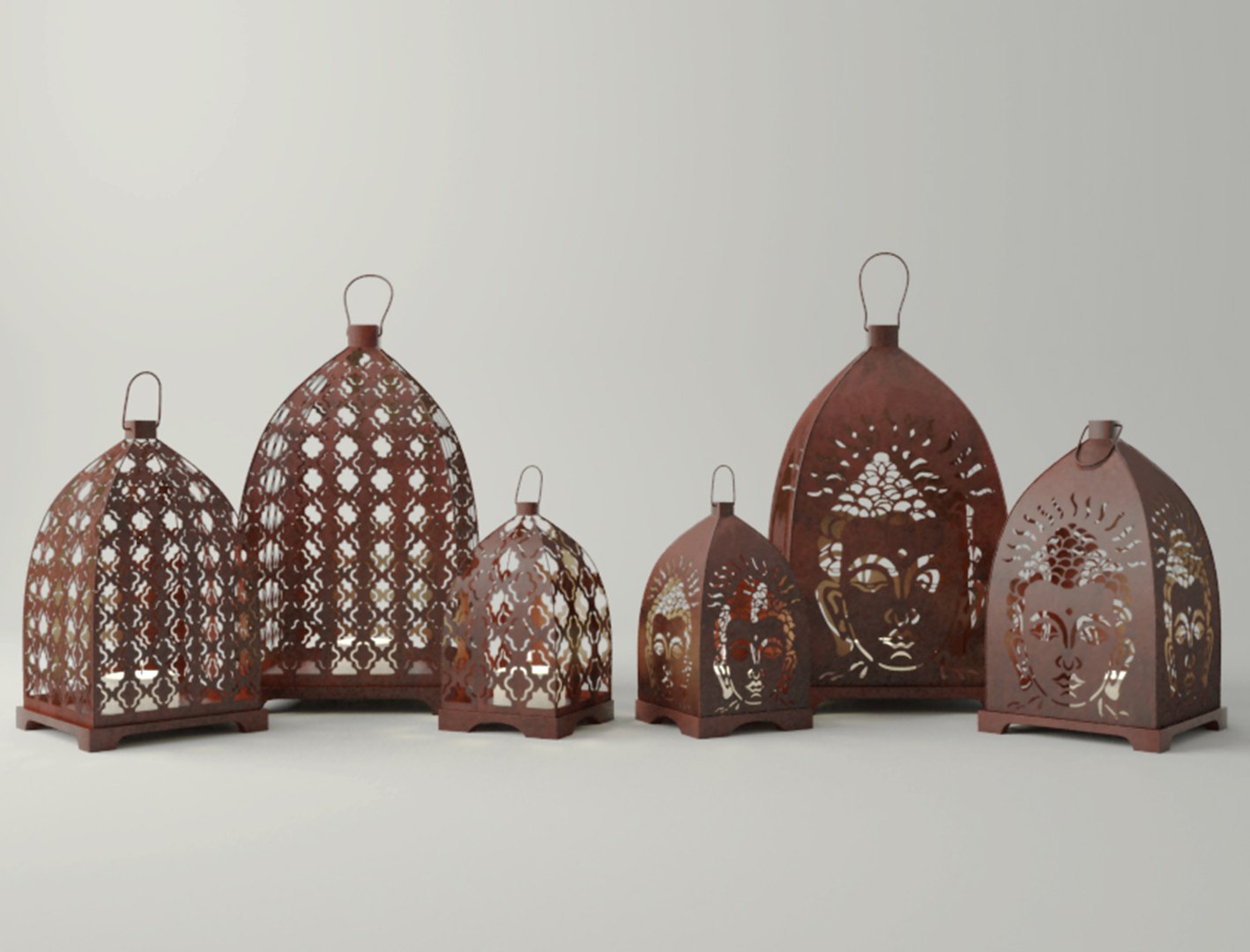 Rust lantern set 3D model - TurboSquid 1194103