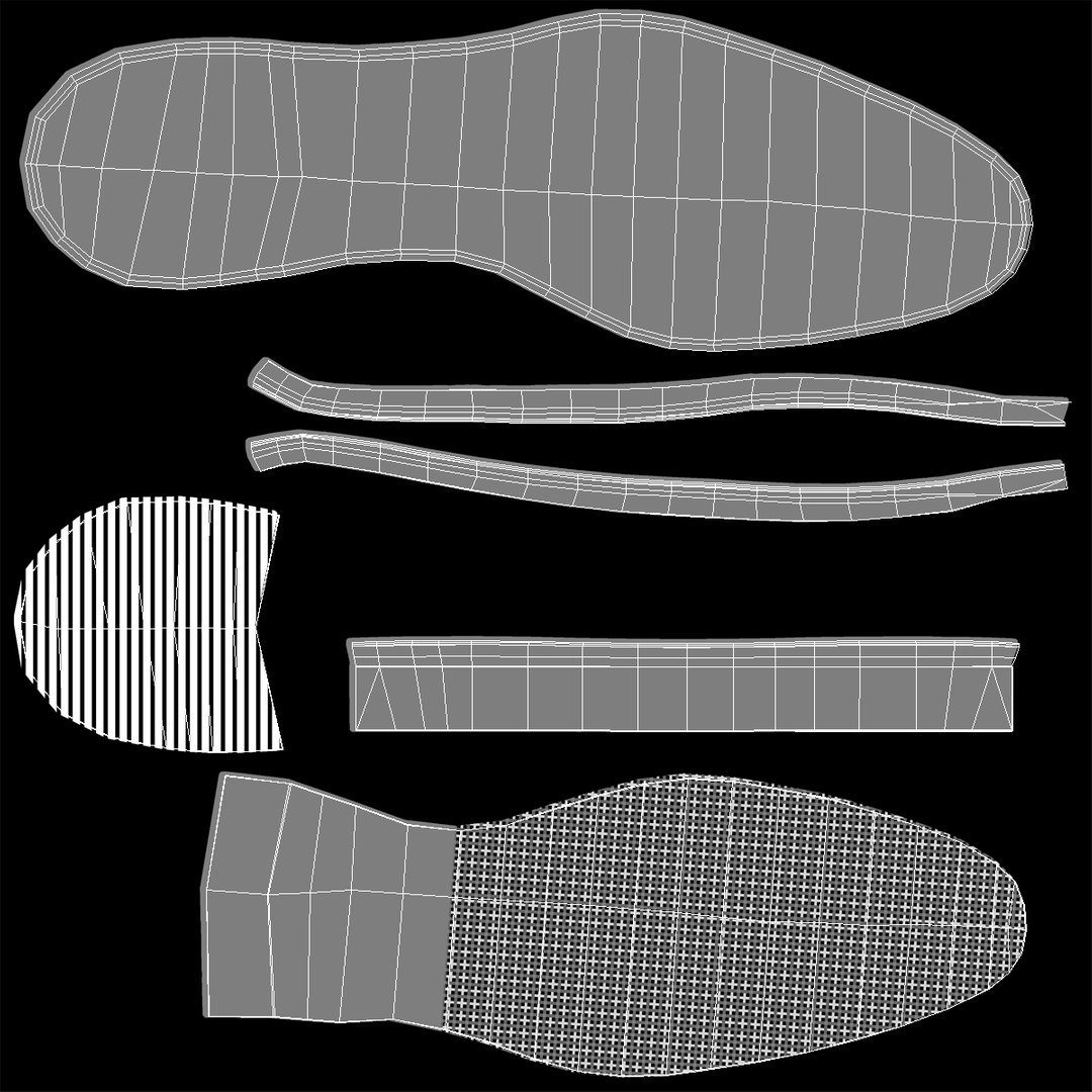 man shoes 2 3d model