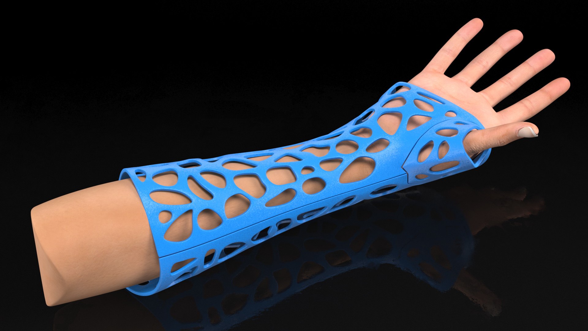 3D 3D-Printed Orthopedic Cast On Hand - TurboSquid 1900345