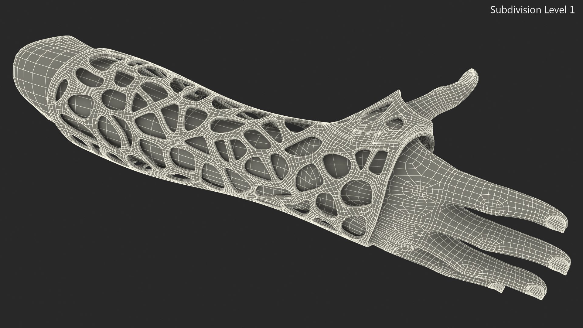 3D 3D-Printed Orthopedic Cast On Hand - TurboSquid 1900345