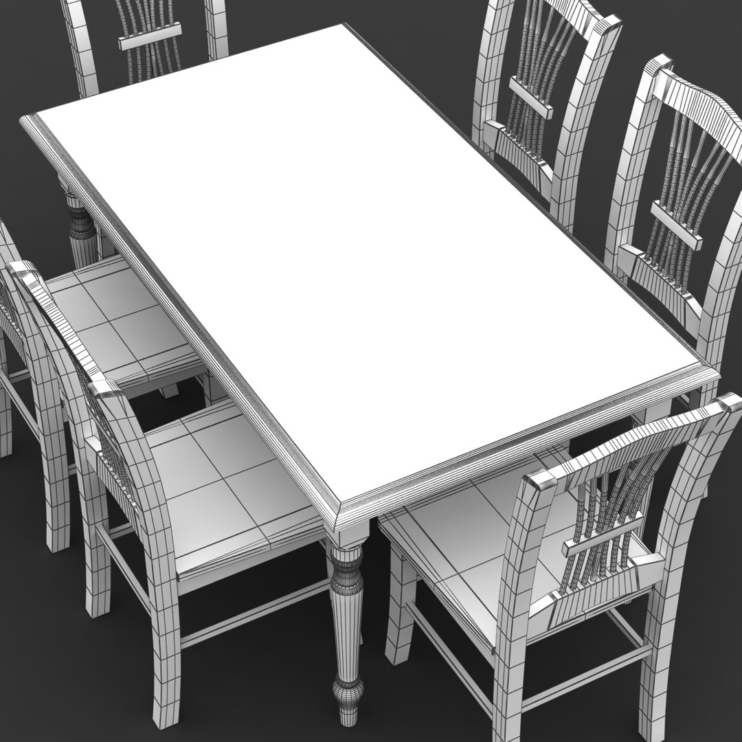 3d Model Of Set Dining