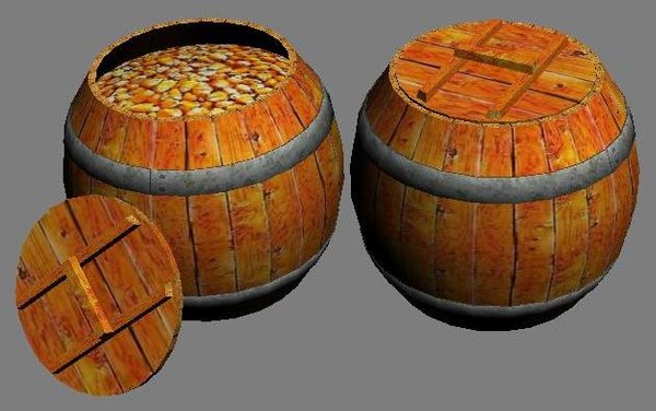 3d model wooden barrel