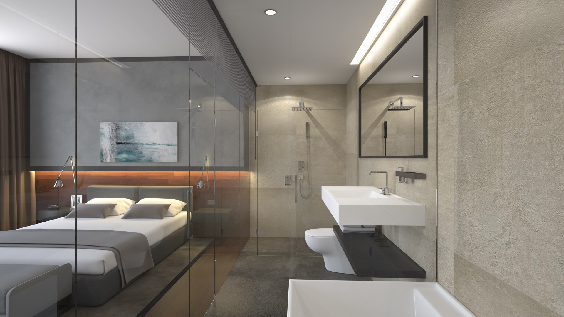 Scene Modern Hotel Room 3d Model