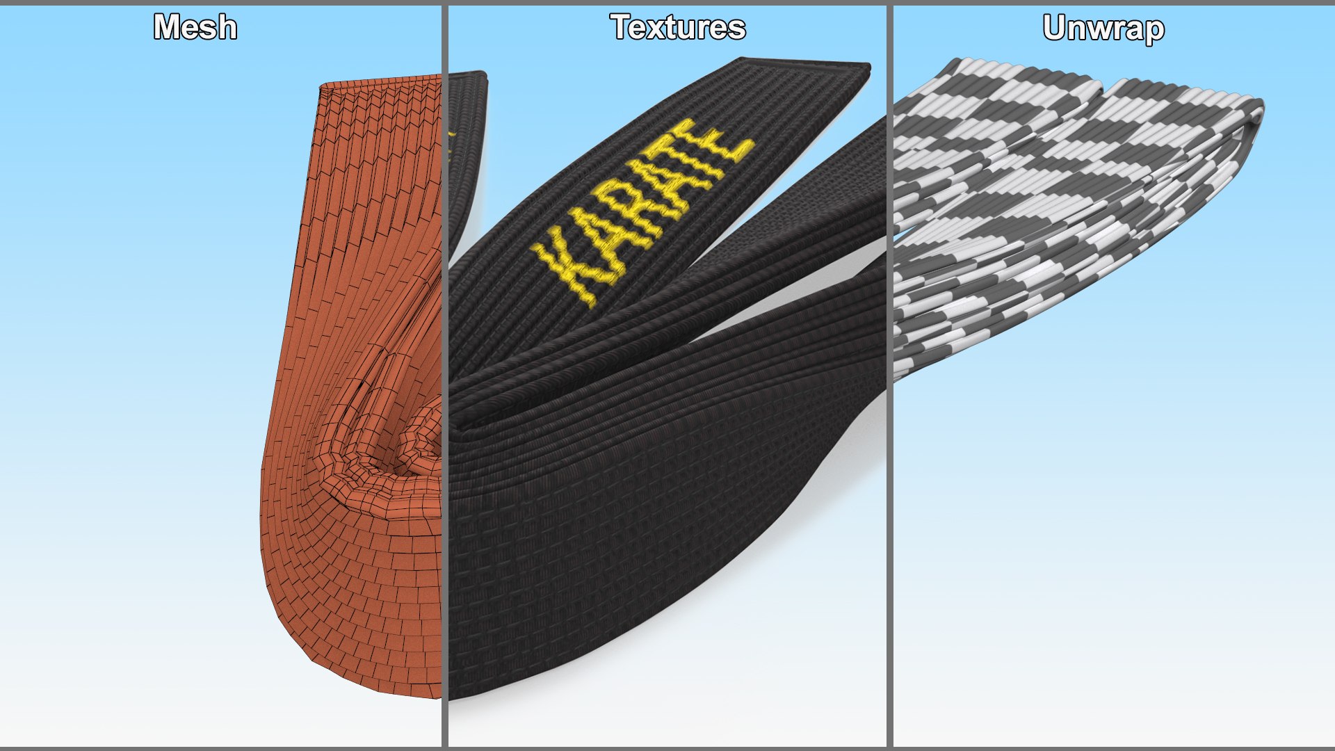 Black Karate Obi Belt 3D model - TurboSquid 2131641