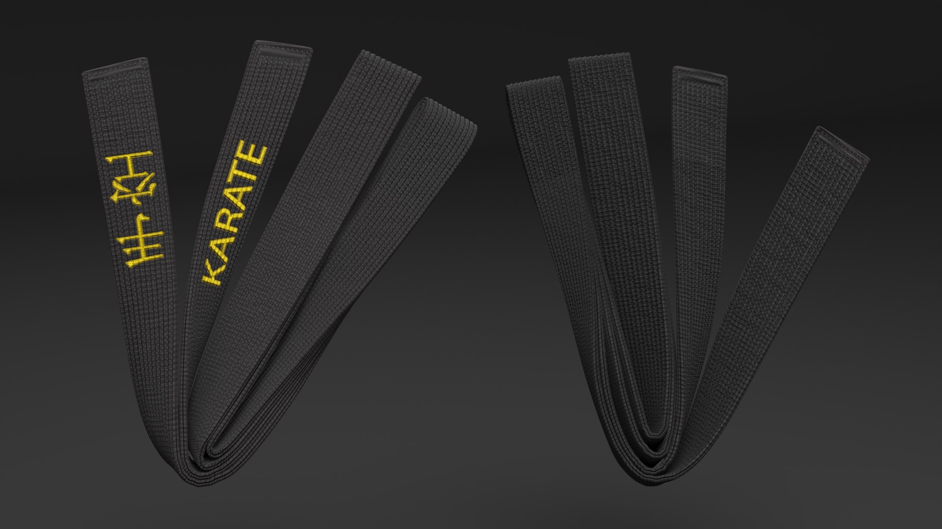 Black Karate Obi Belt 3D model - TurboSquid 2131641