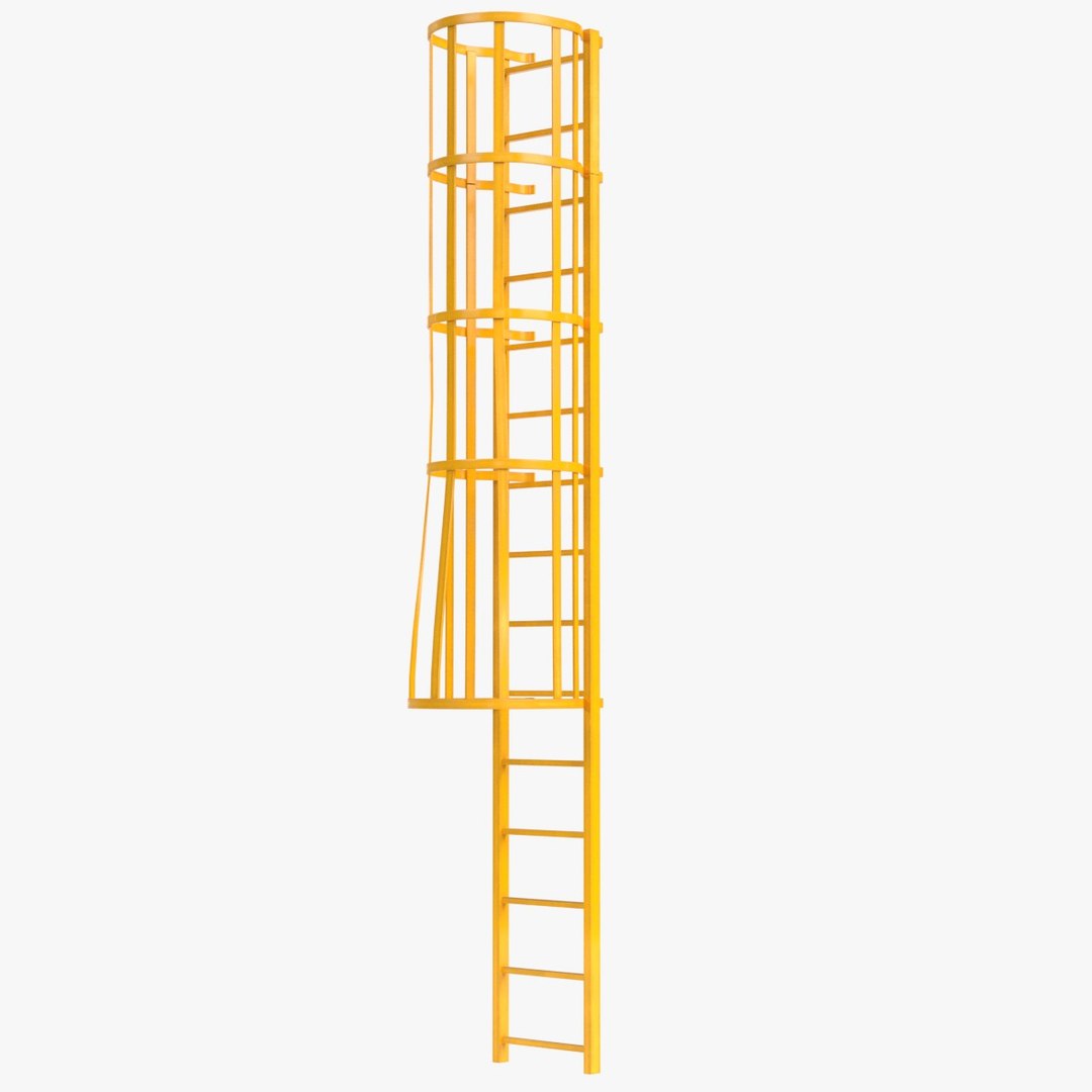 3D Modular Ladder With Cage Model - TurboSquid 2149711