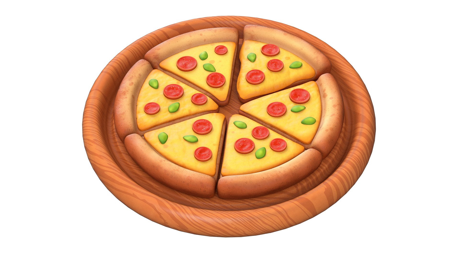 Cartoon Pizza 3D Model - TurboSquid 2058146