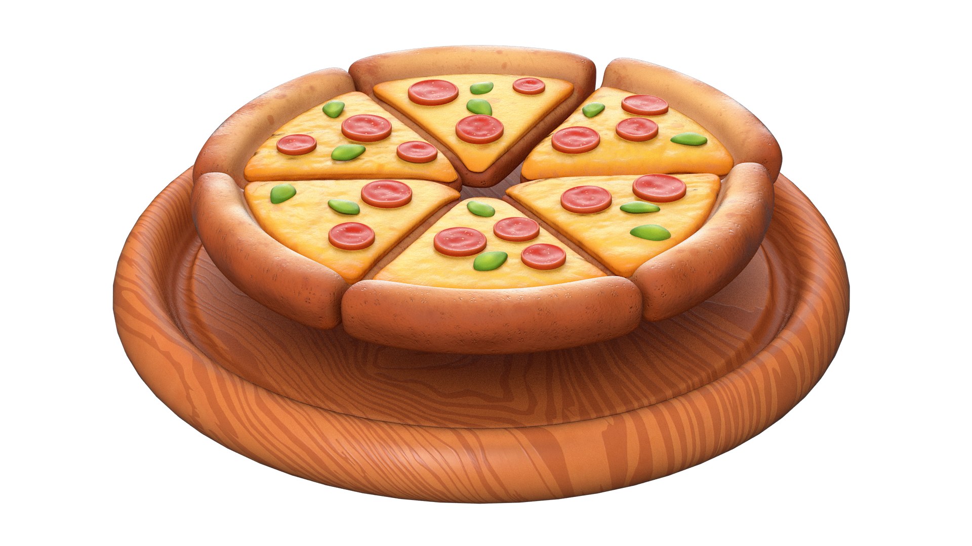 Cartoon Pizza 3D Model - TurboSquid 2058146