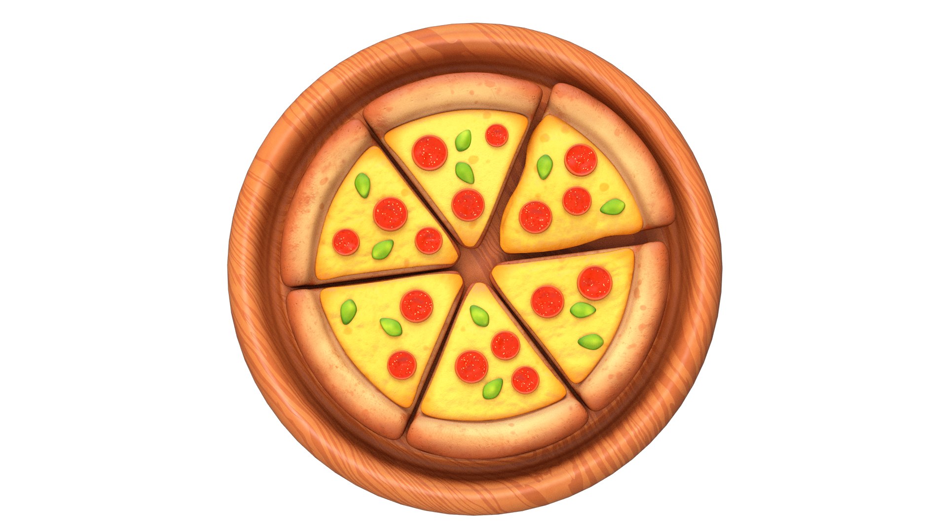 Cartoon Pizza 3D Model - TurboSquid 2058146