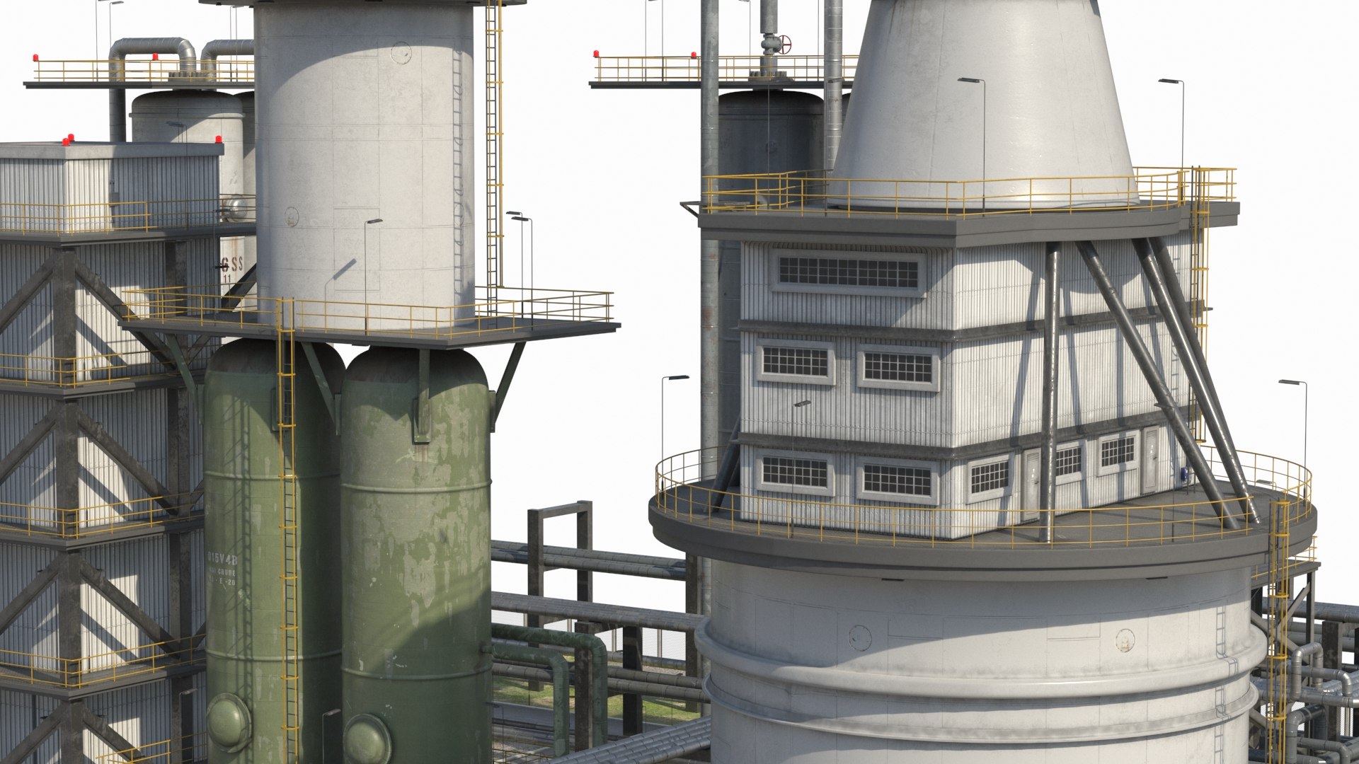 Fuel Processing Factory With Chimney Pipe 3D - TurboSquid 2371604