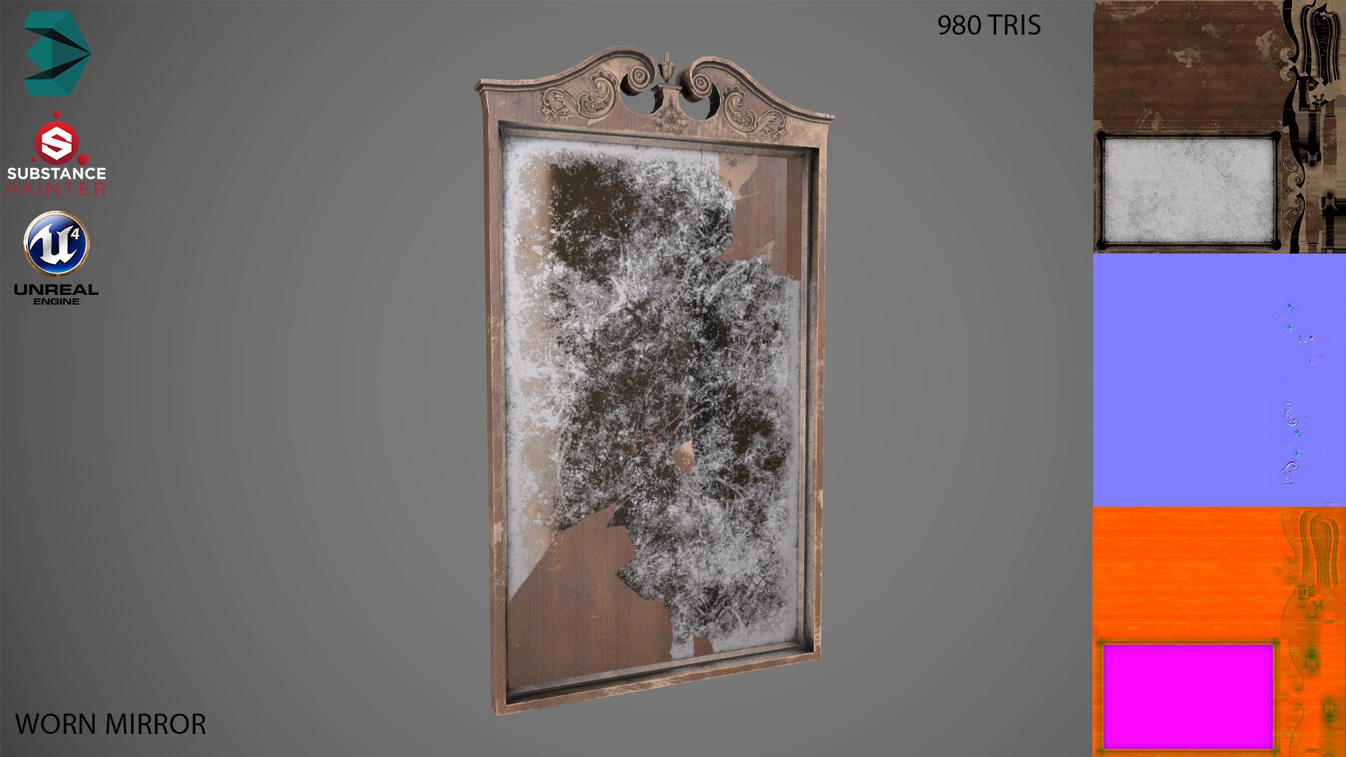3D Mirror Low-poly Clean - TurboSquid 1179946