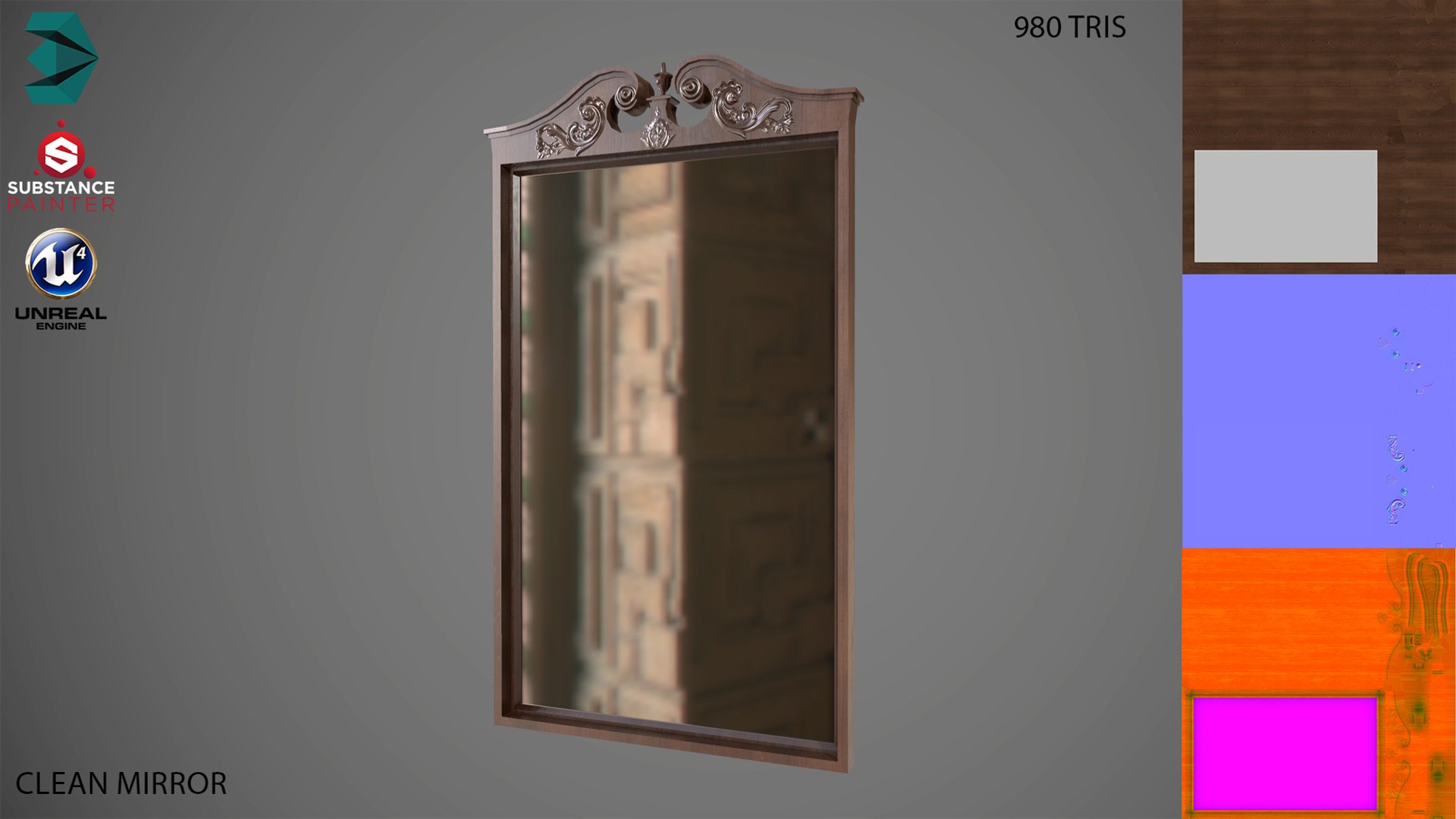 3D mirror low-poly clean - TurboSquid 1179946