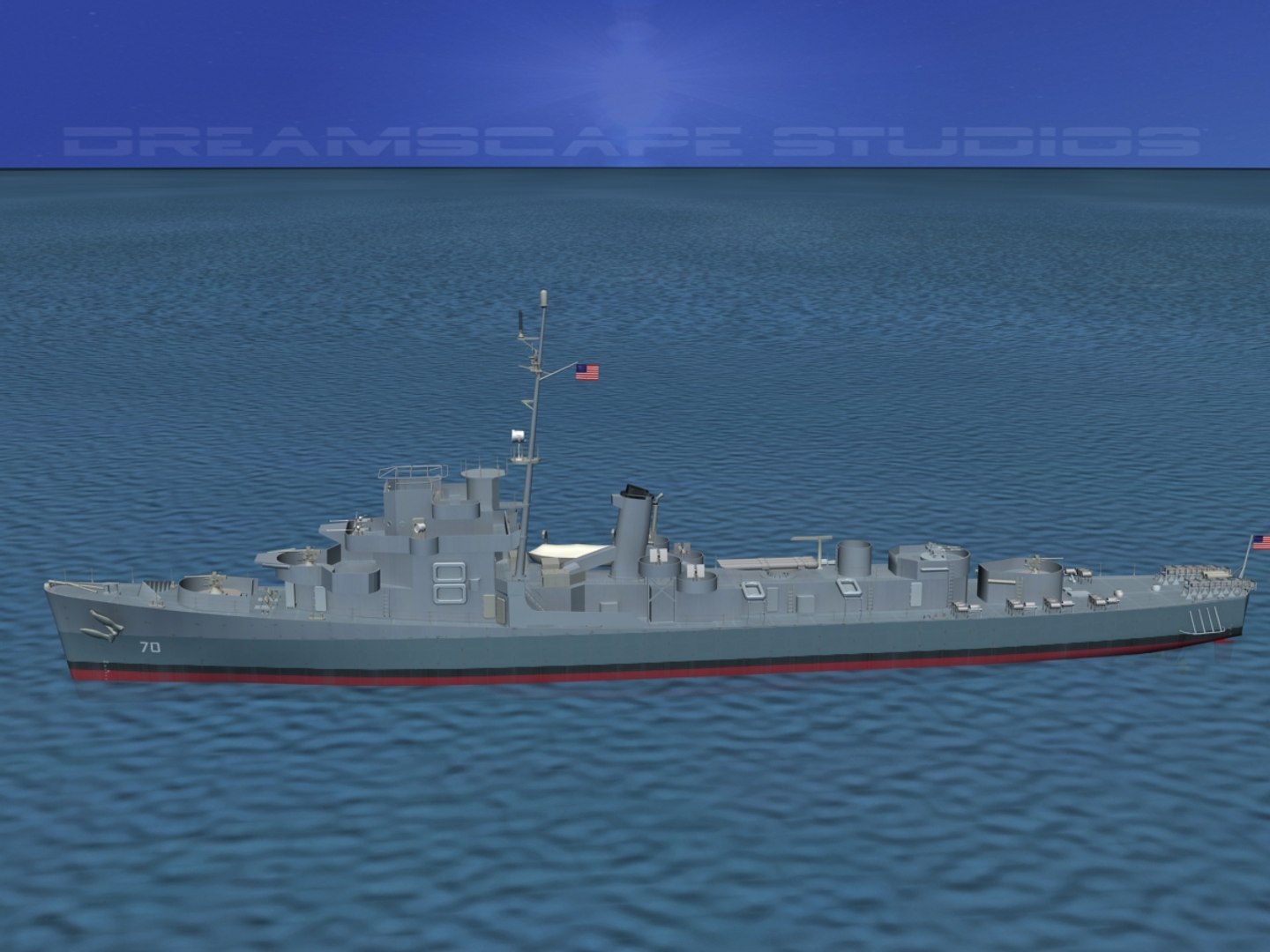3d Guns Buckley Class Destroyer Model