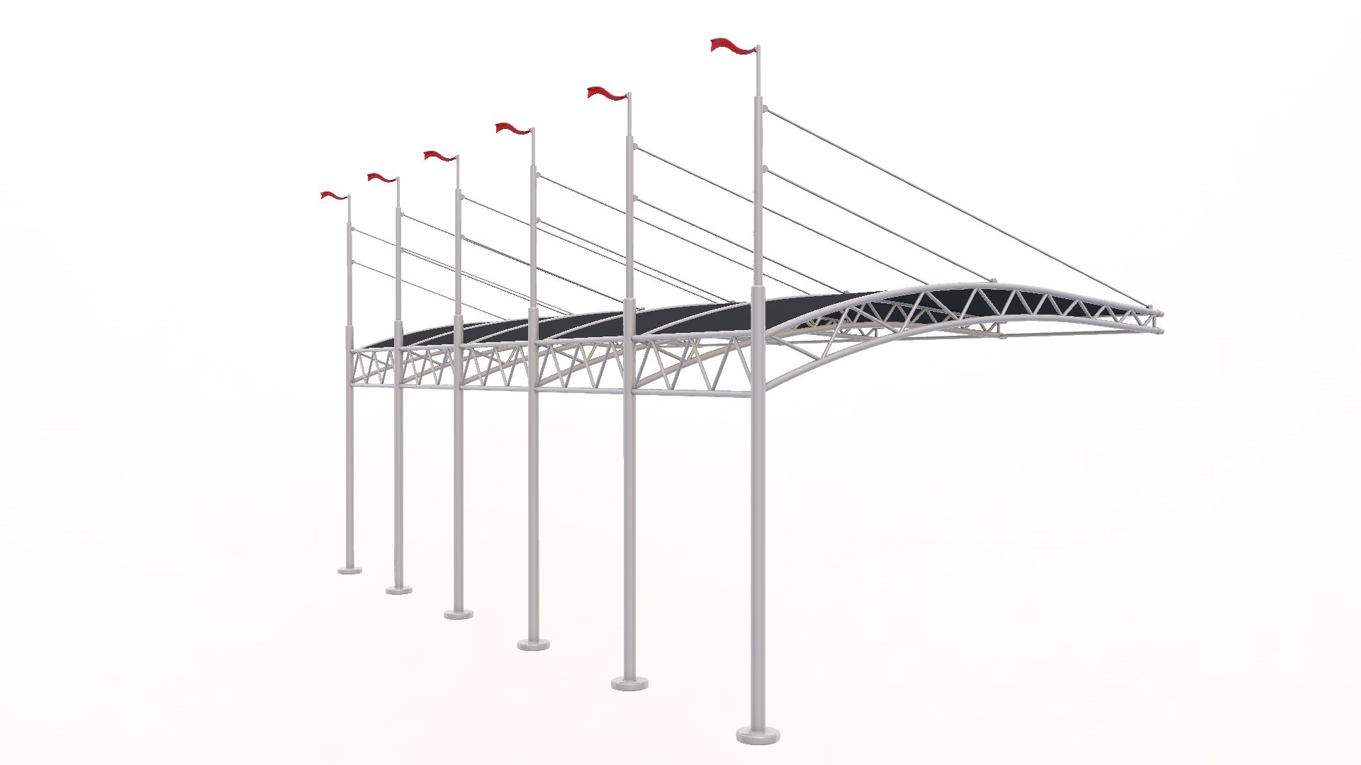 Bleacher With Canopy Shade 3D Model - TurboSquid 1762174