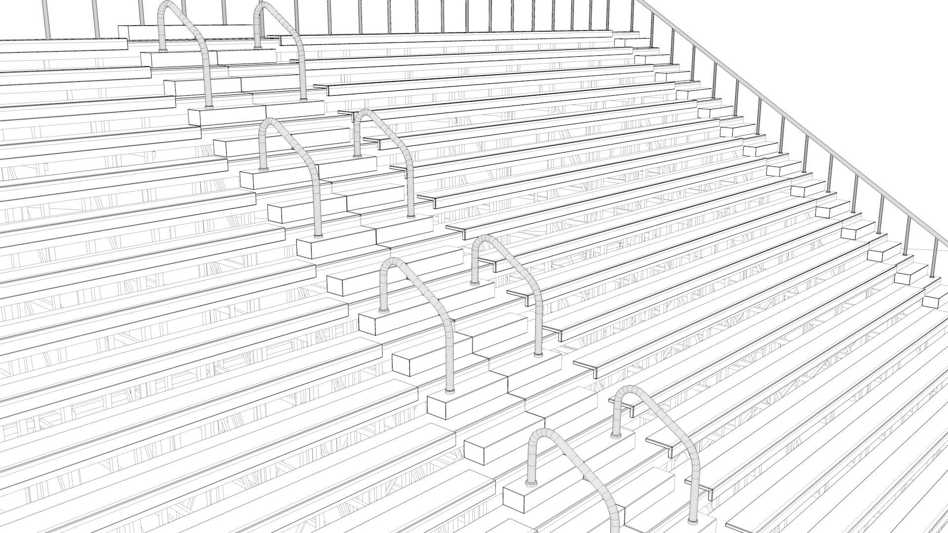 Bleacher With Canopy Shade 3D model - TurboSquid 1762174