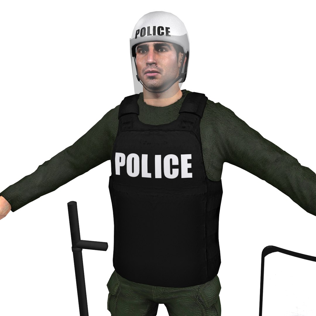 riot police officer 3d model