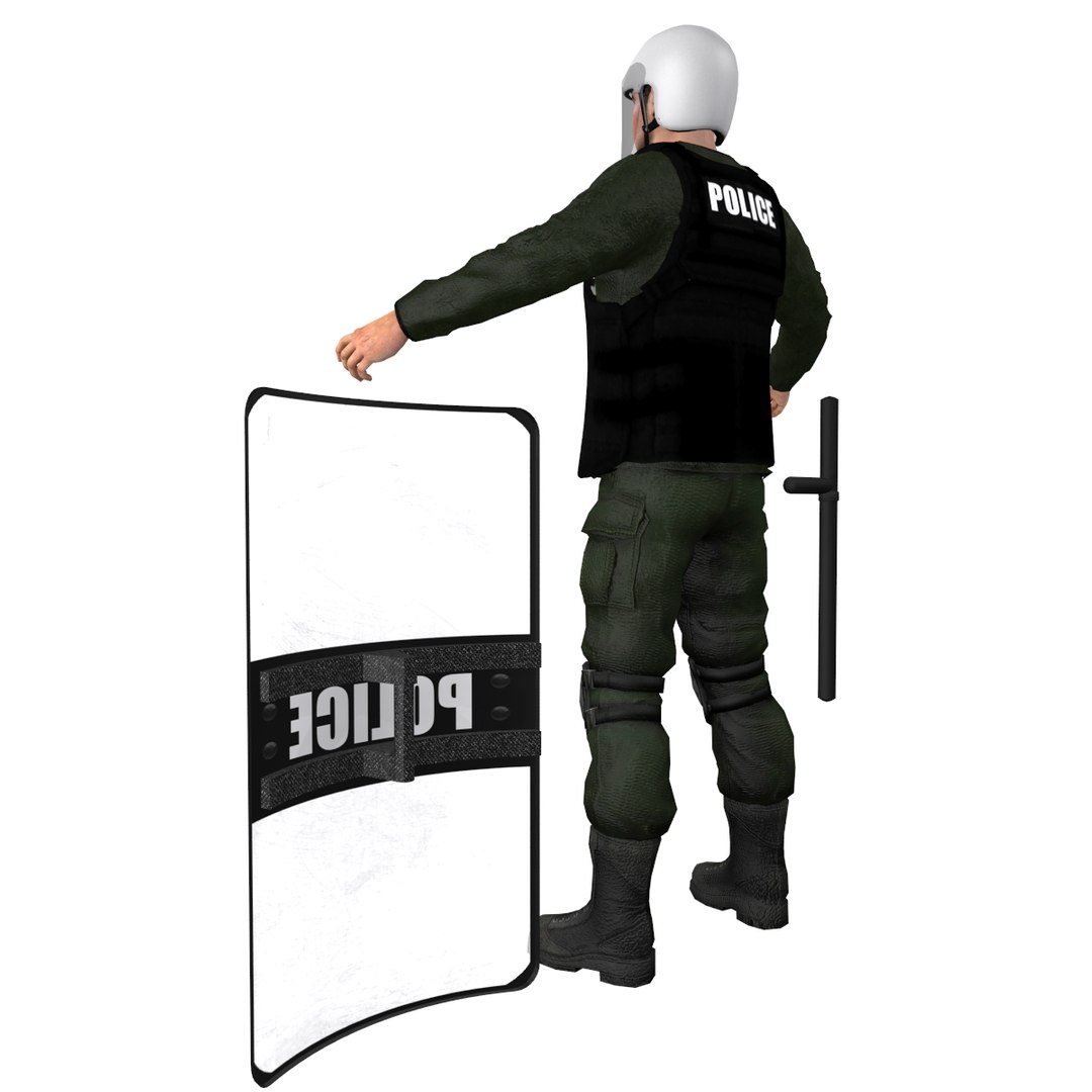 riot police officer 3d model