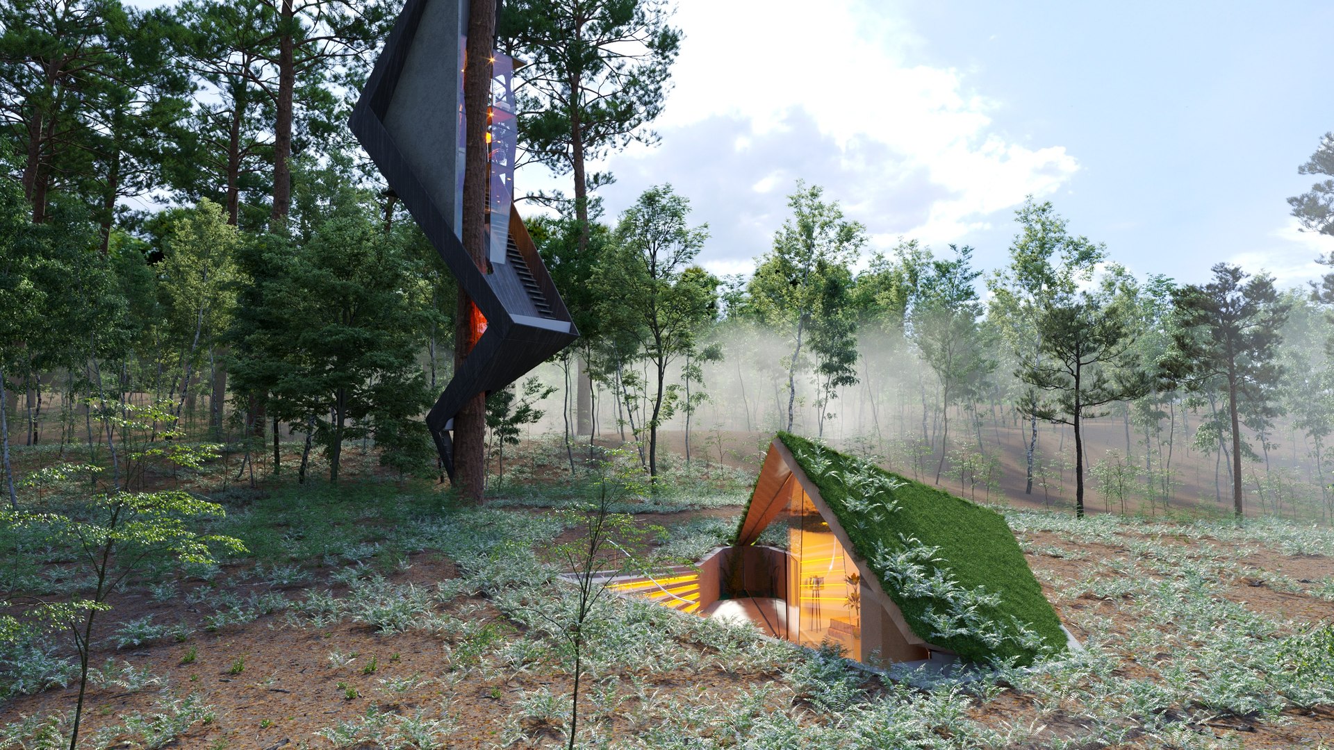 Treehouse In The Forest Jungle 4k Vid Full Project Presentation 3D ...