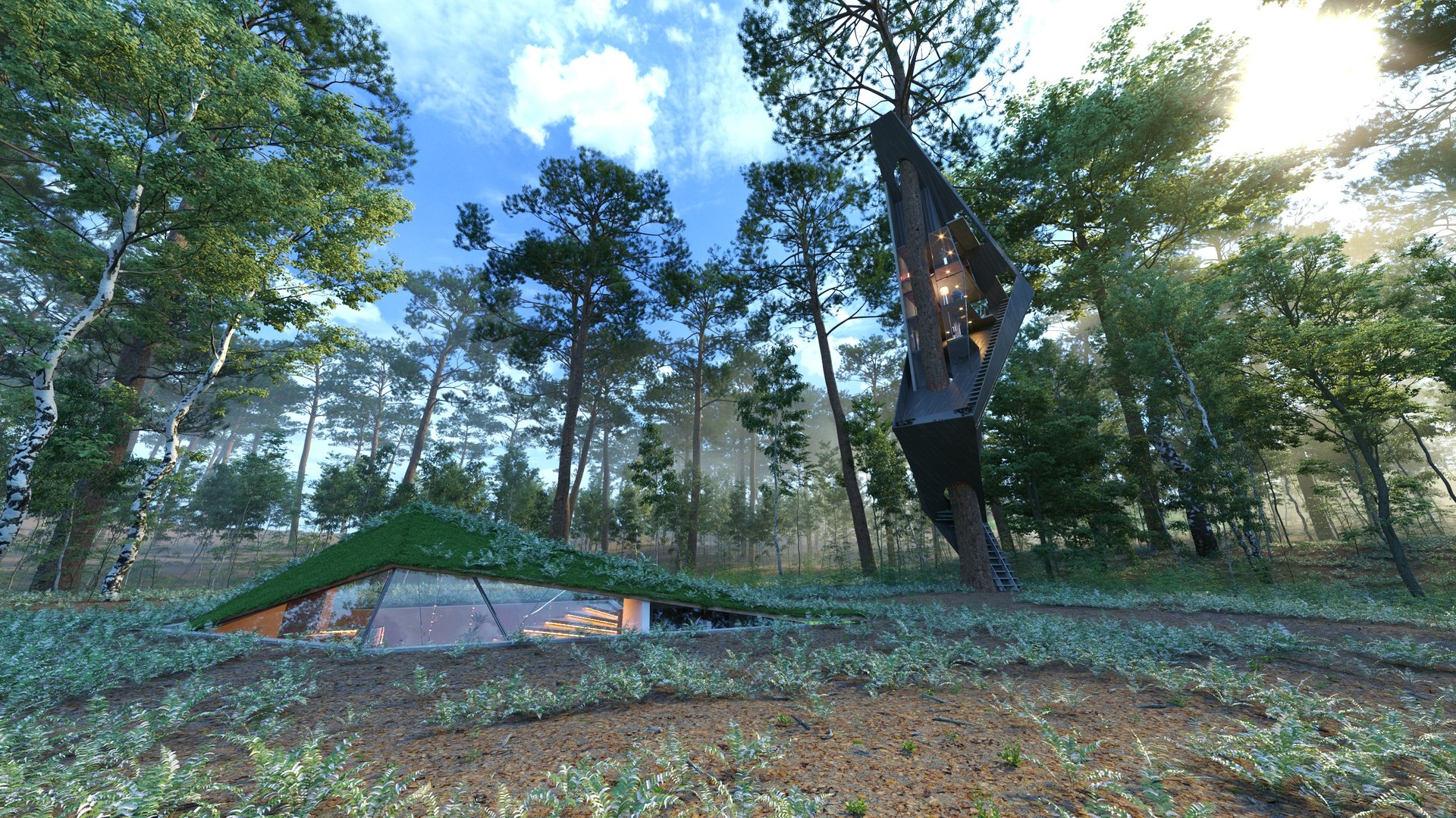 Treehouse In The Forest Jungle 4k Vid Full Project Presentation 3D ...