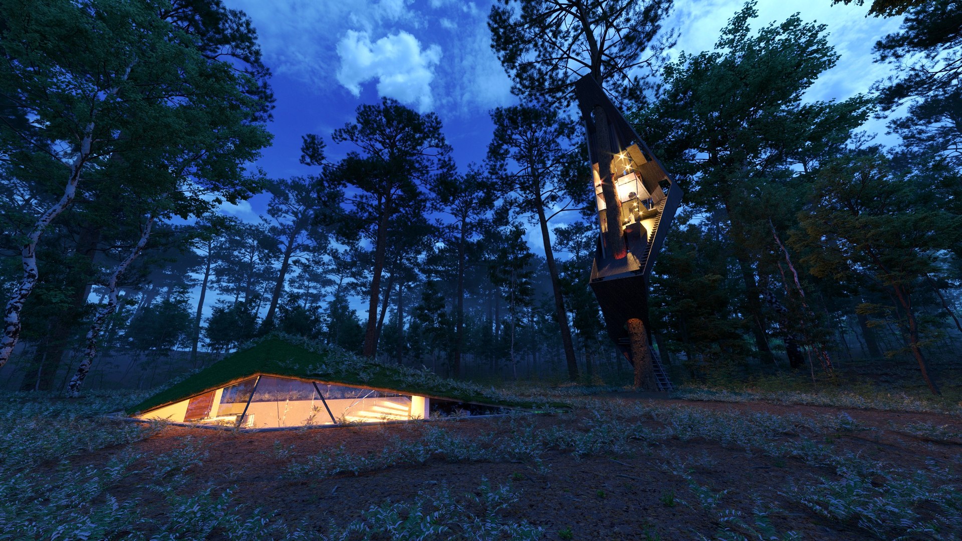 Treehouse In The Forest Jungle 4k Vid Full Project Presentation 3D ...