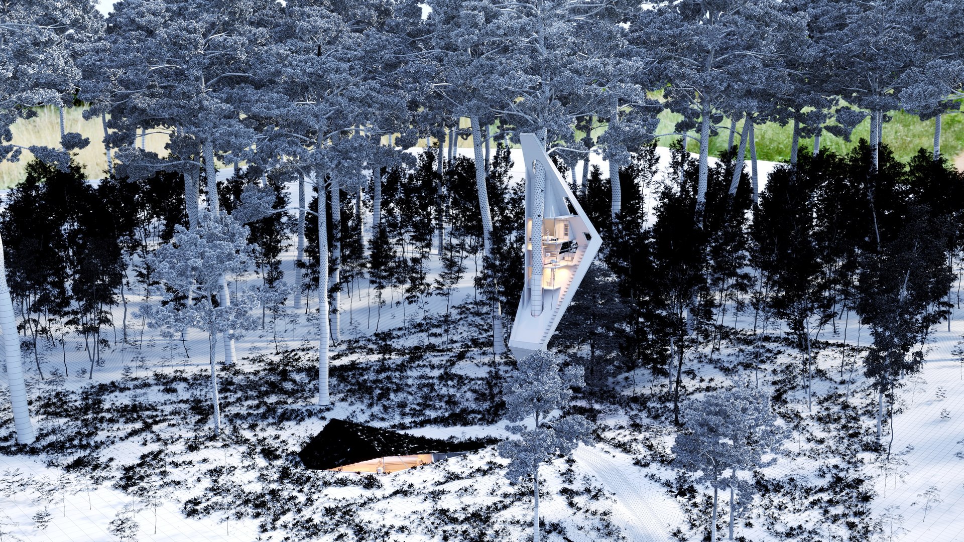 Treehouse In The Forest Jungle 4k Vid Full Project Presentation 3D ...