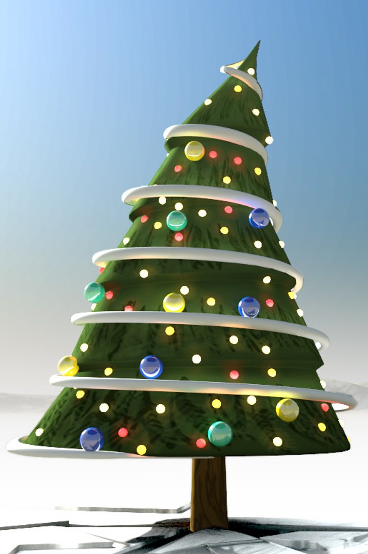 3d Illustrative Christmas Tree Comic Model