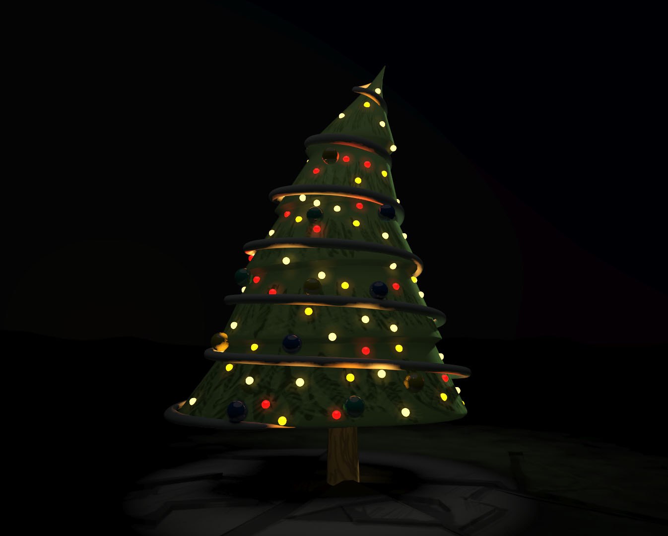 3d Illustrative Christmas Tree Comic Model