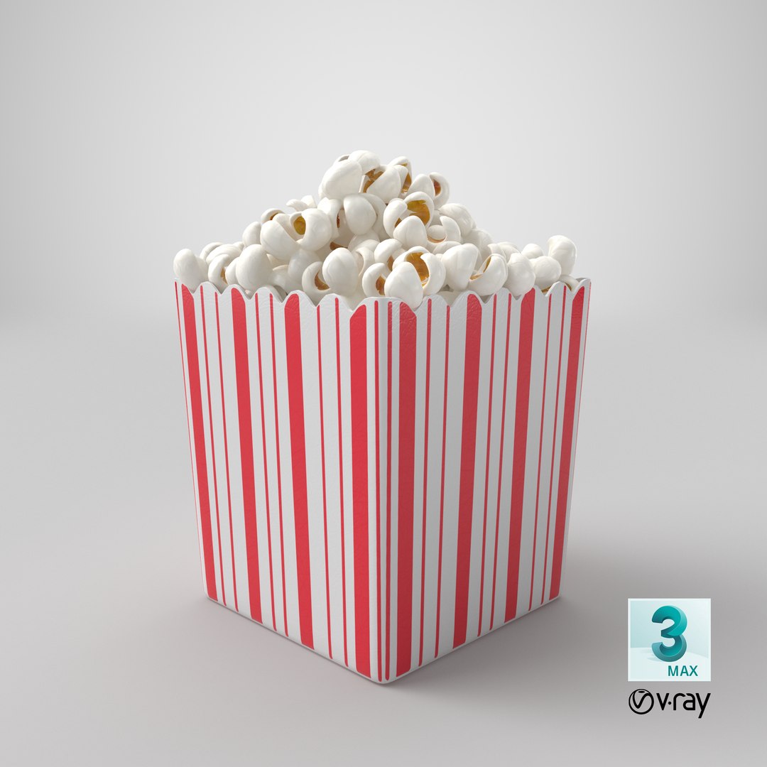 Paper Popcorn Container Popped 3D Model - TurboSquid 1410123