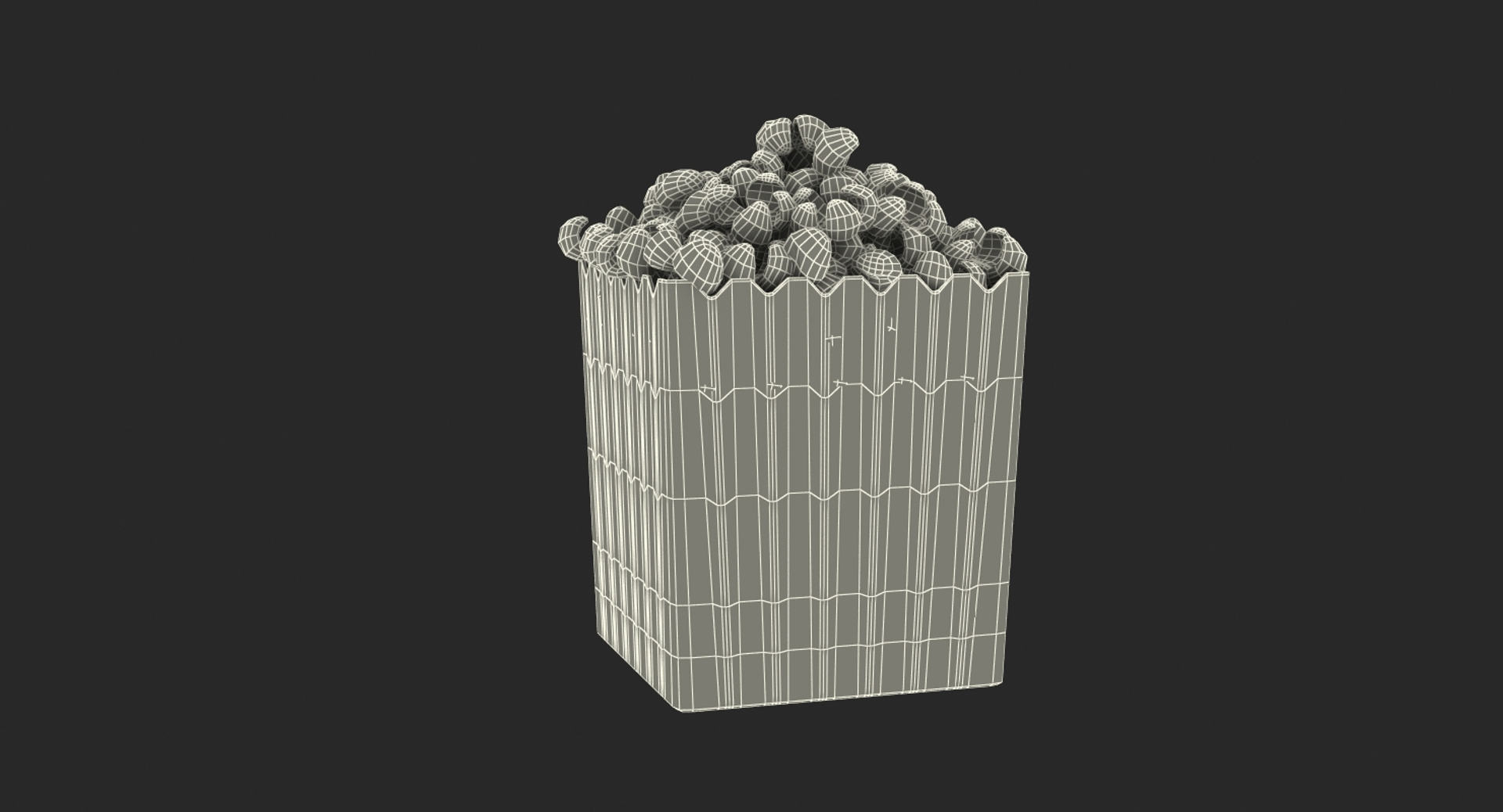 Paper Popcorn Container Popped 3D Model - TurboSquid 1410123
