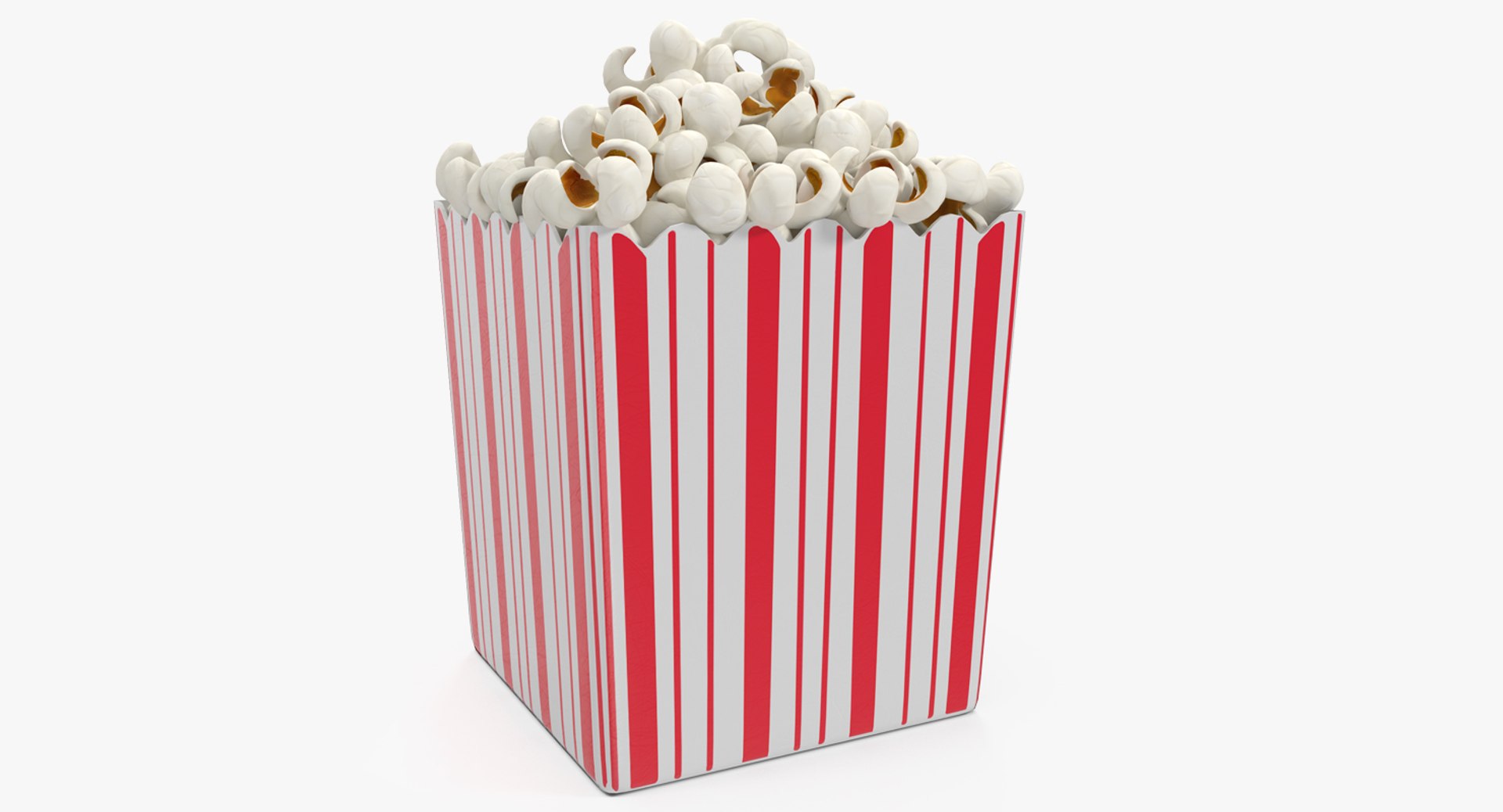 Paper popcorn container popped 3D model - TurboSquid 1410123