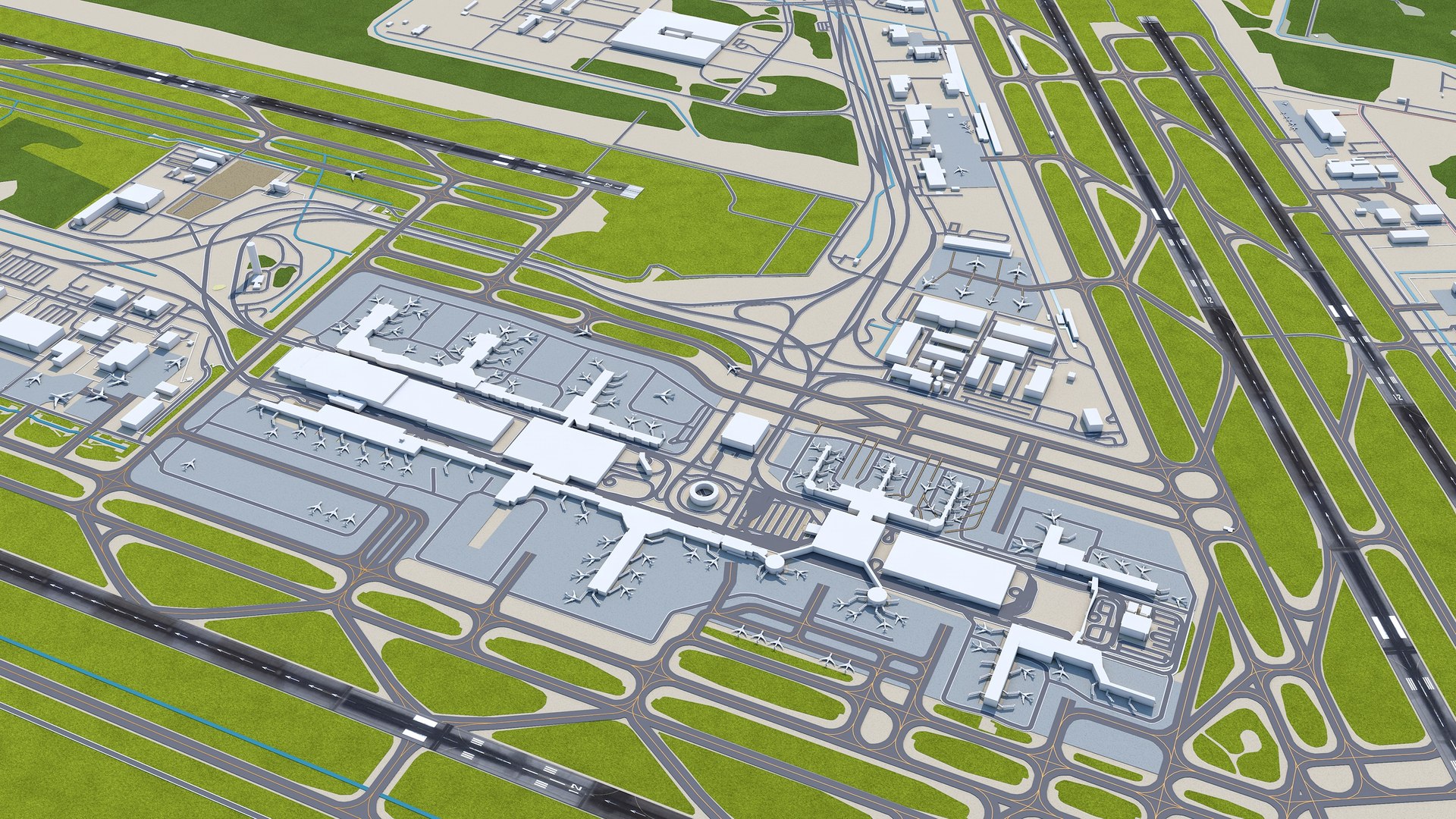 3D Houston George Bush Airport Model - TurboSquid 2005197