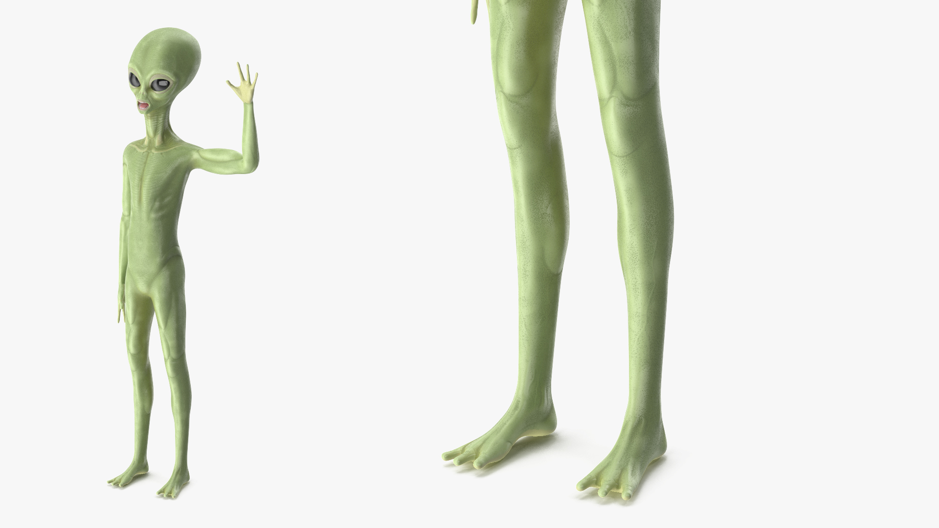 3D Model Cartoon Alien Greetings Pose - TurboSquid 1602051