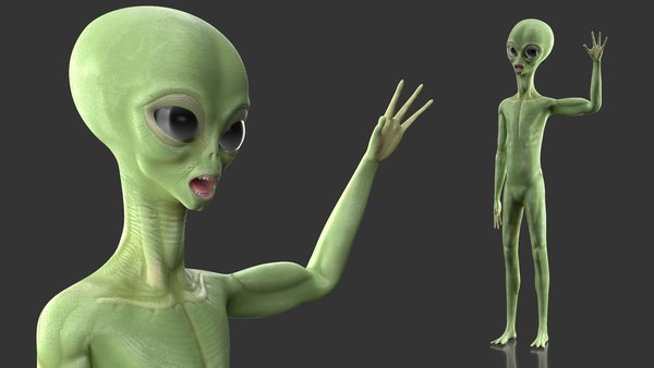 3D model cartoon alien greetings pose - TurboSquid 1602051