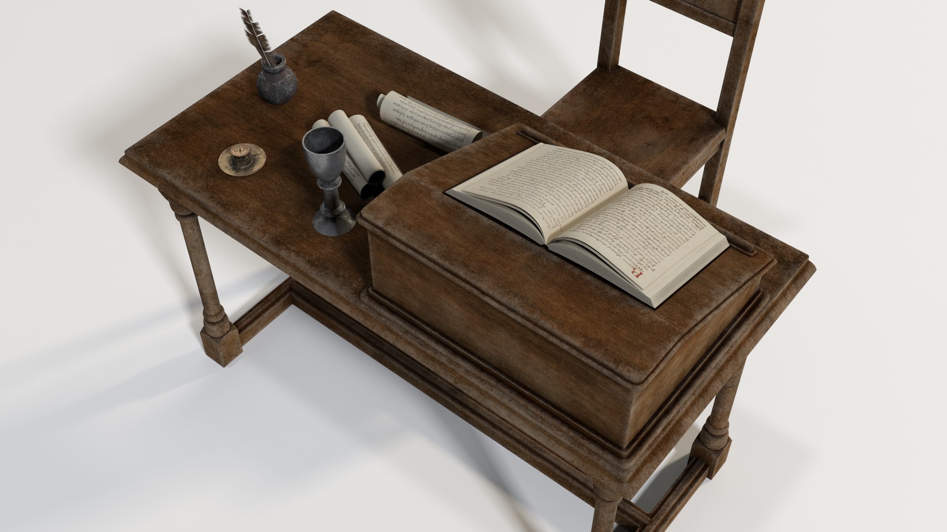 Medieval Writing Table 3D - TurboSquid 1980500