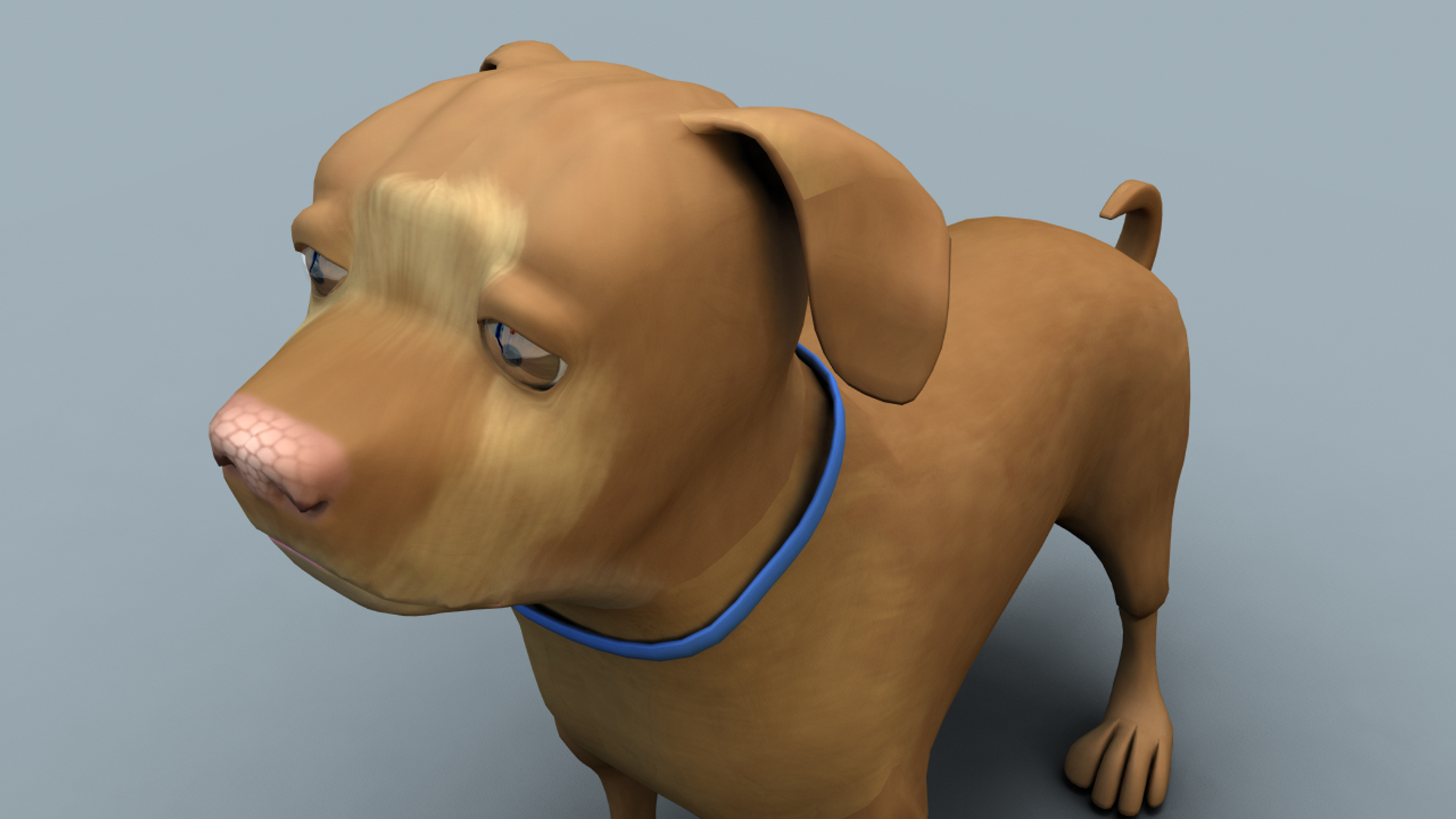 3d rigged dogs pug model