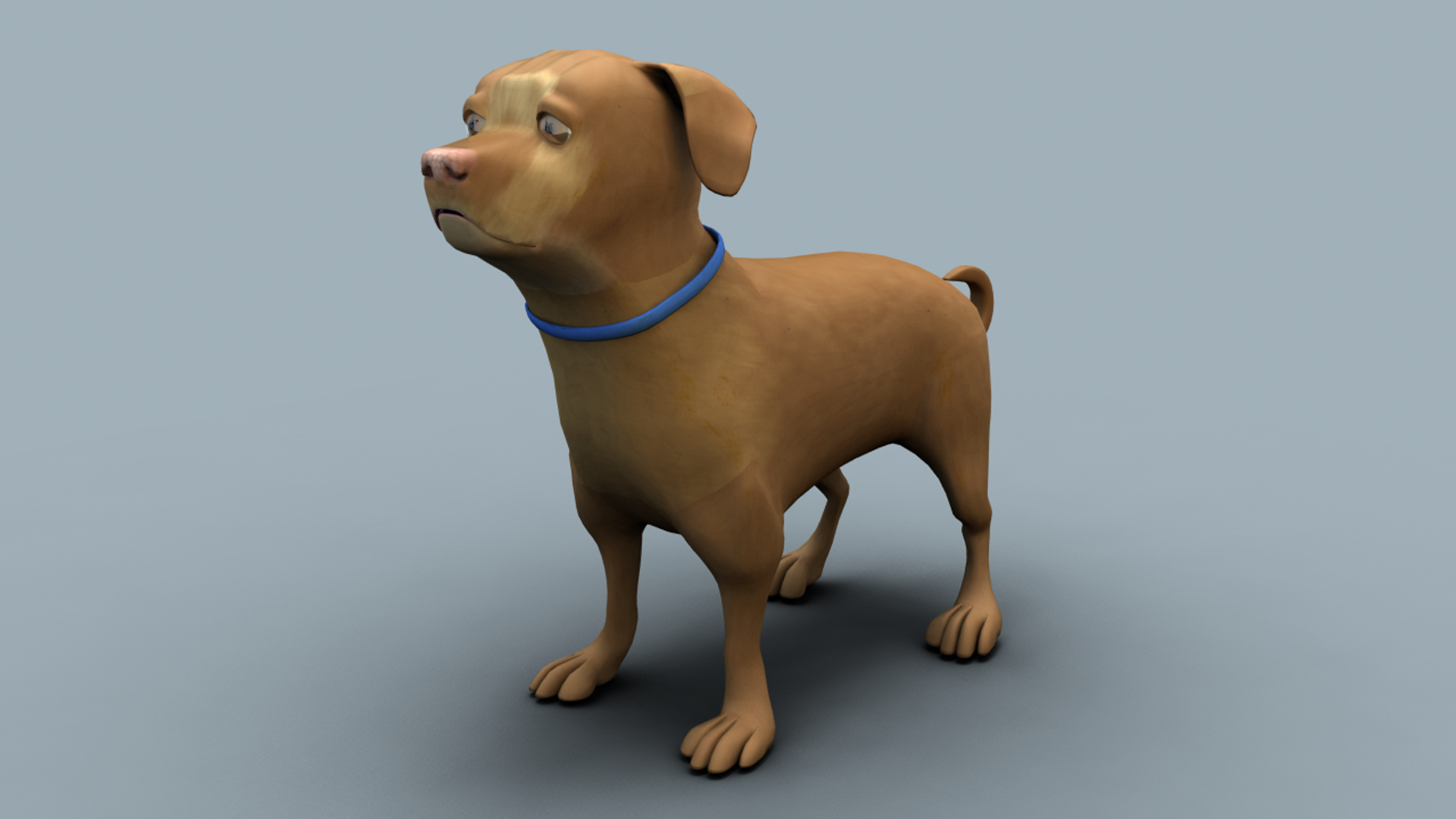 3d rigged dogs pug model