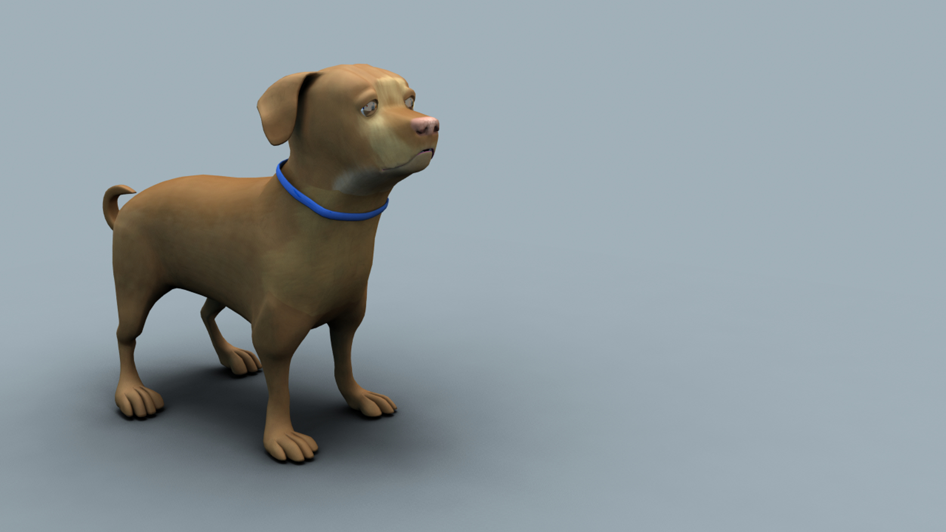 3d rigged dogs pug model