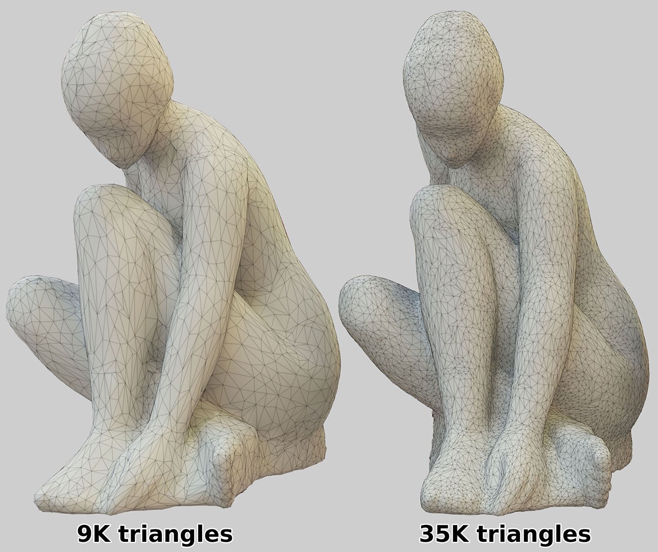Sitting Girl Statue Resolution 3d Obj